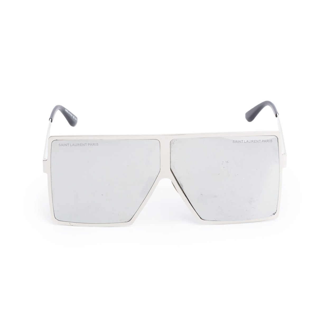 Saint Laurent SL 182 Silver Tone Metal Frame Betty Shield Sunglasses w ...