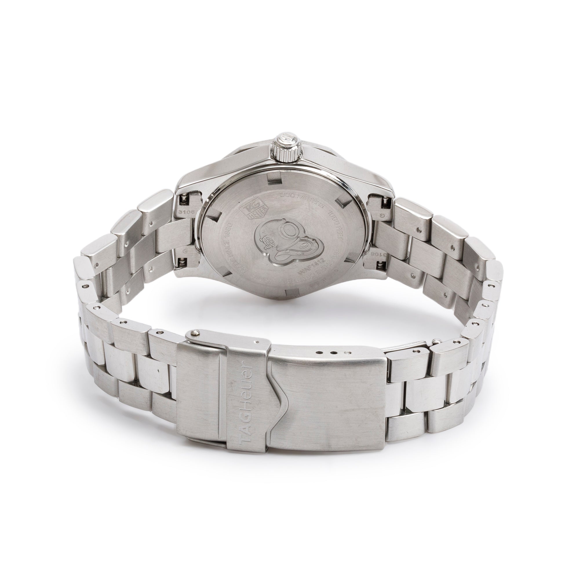 Tag Heuer Stainless Steel Aquaracer 27 MM Watch WAF1412 w/ Box & Paper ...