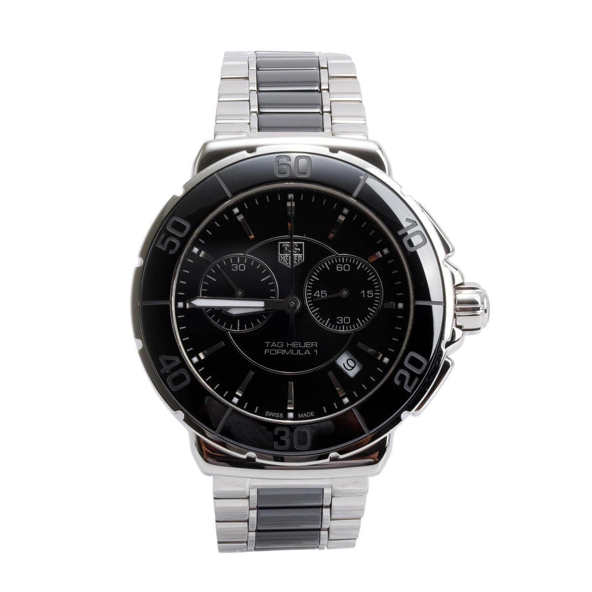 Tag Heuer Stainless Steel & Black Ceramic Formula 1 Chronograph 41 MM ...