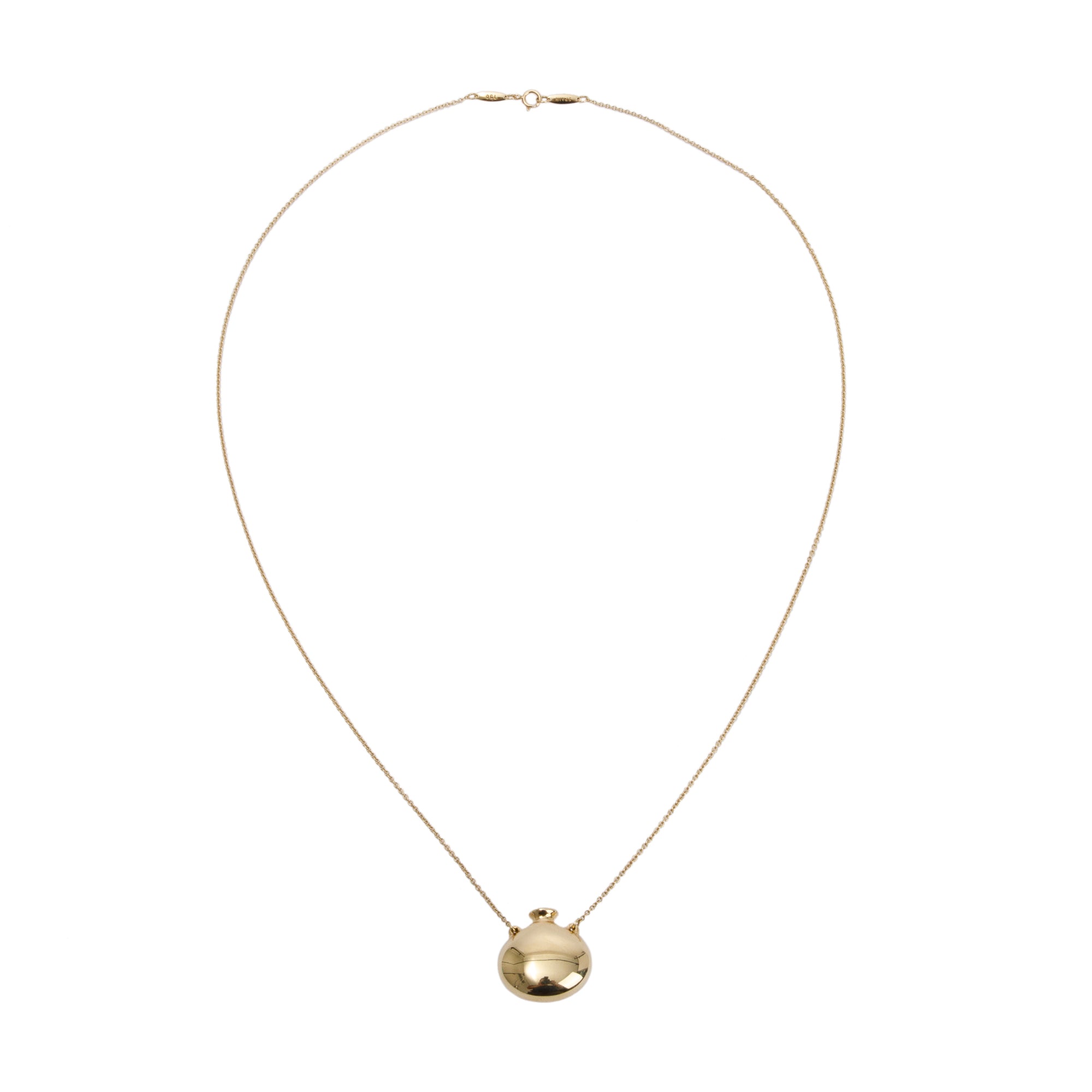 Tiffany & Co. 18k Gold Elsa Peretti Round Bottle Pendant Necklace w/ B ...