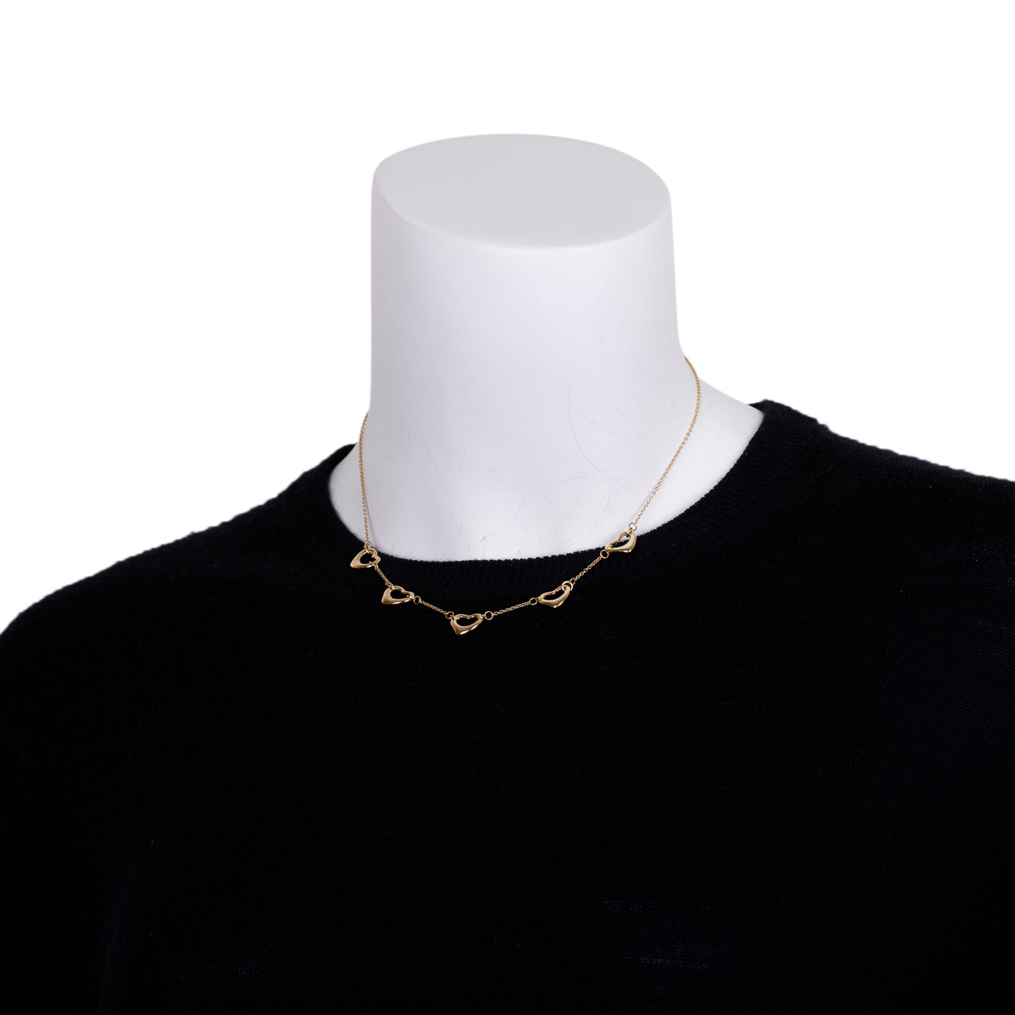 Tiffany & Co. 18k Yellow Gold Elsa Peretti 5 Open Heart Station Neckla ...