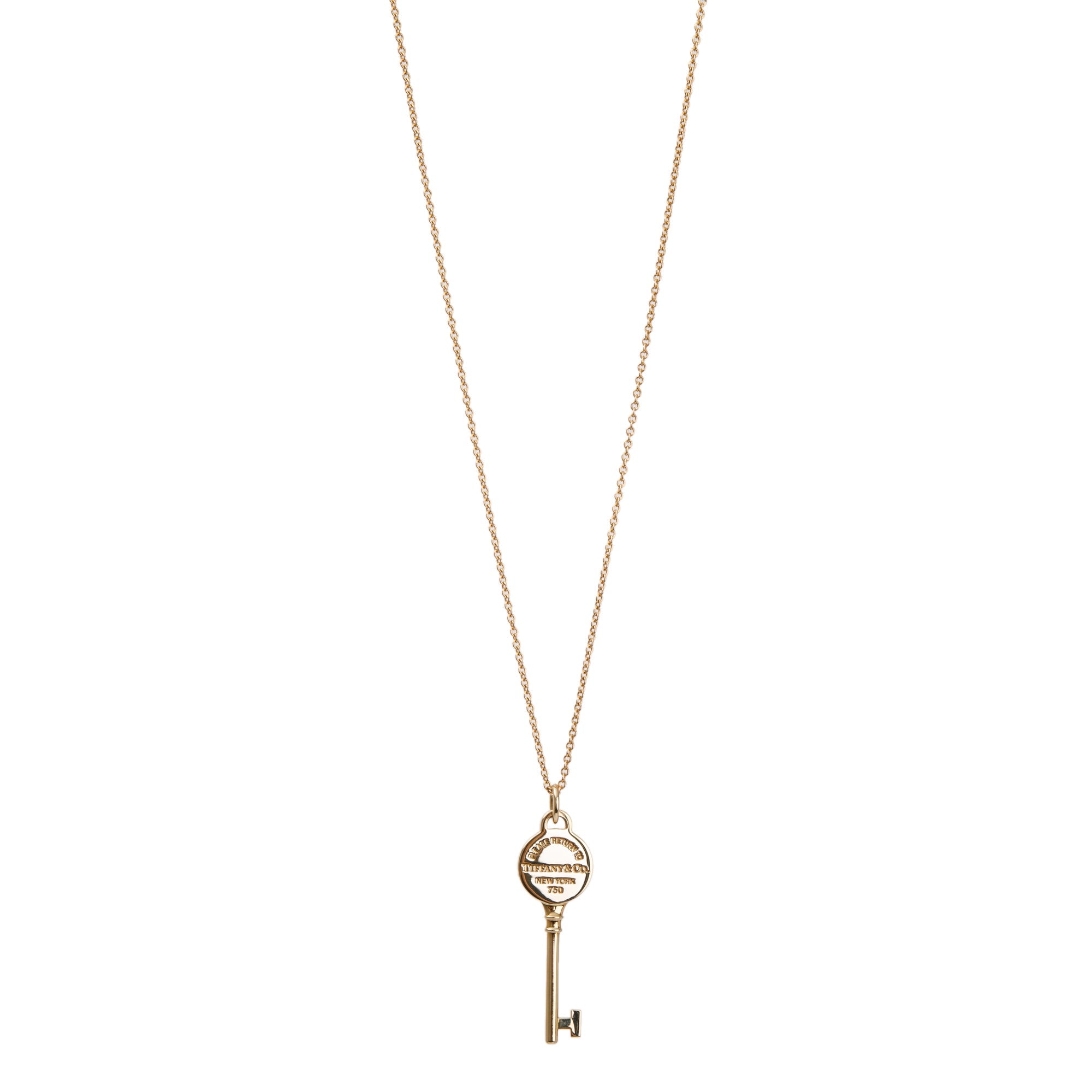 Tiffany & Co. 18k Yellow Gold Return to Tiffany Round Tag Key Pendant ...