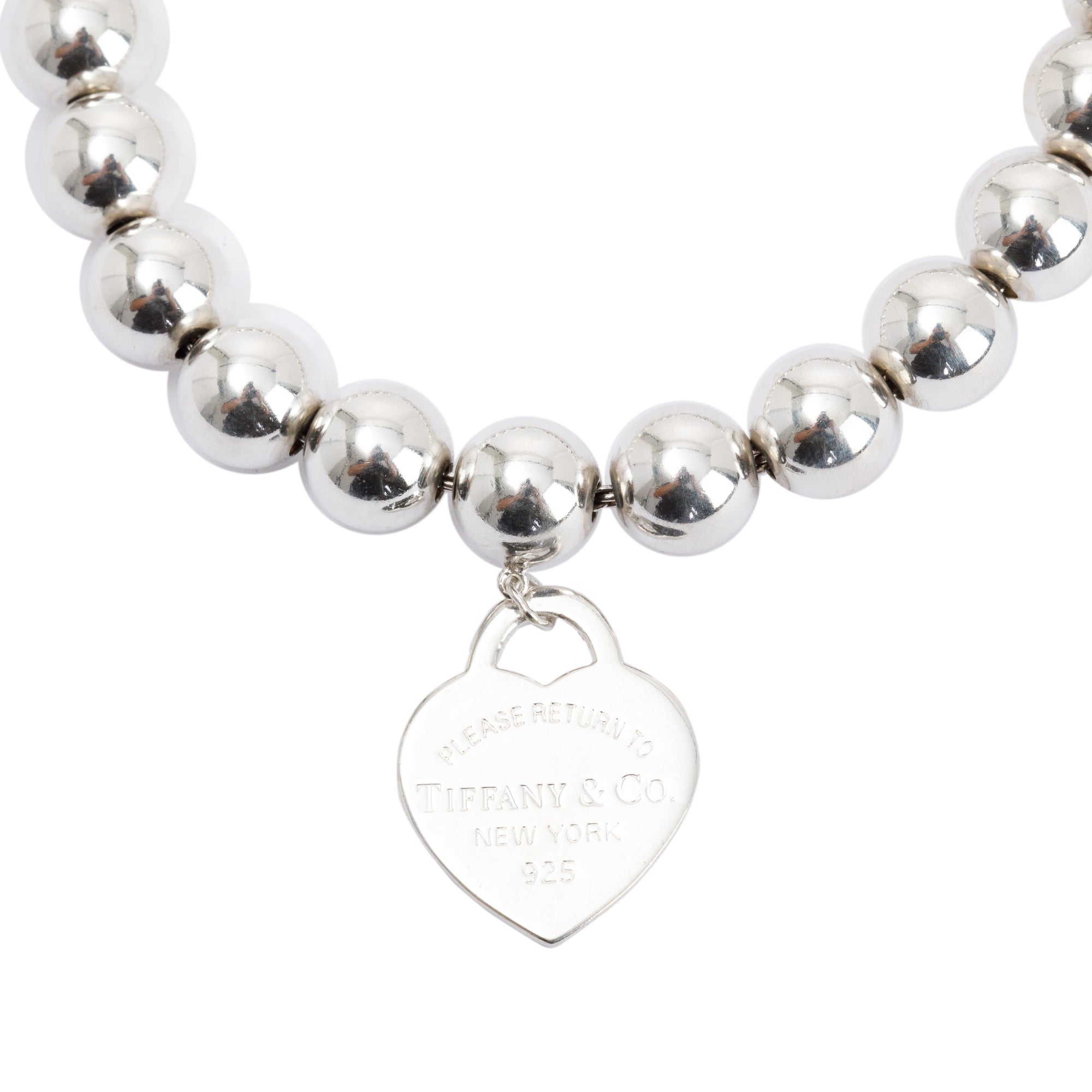 Tiffany & Co. Return to Tiffany Small Heart Tag 8 MM Bead Bracelet w ...