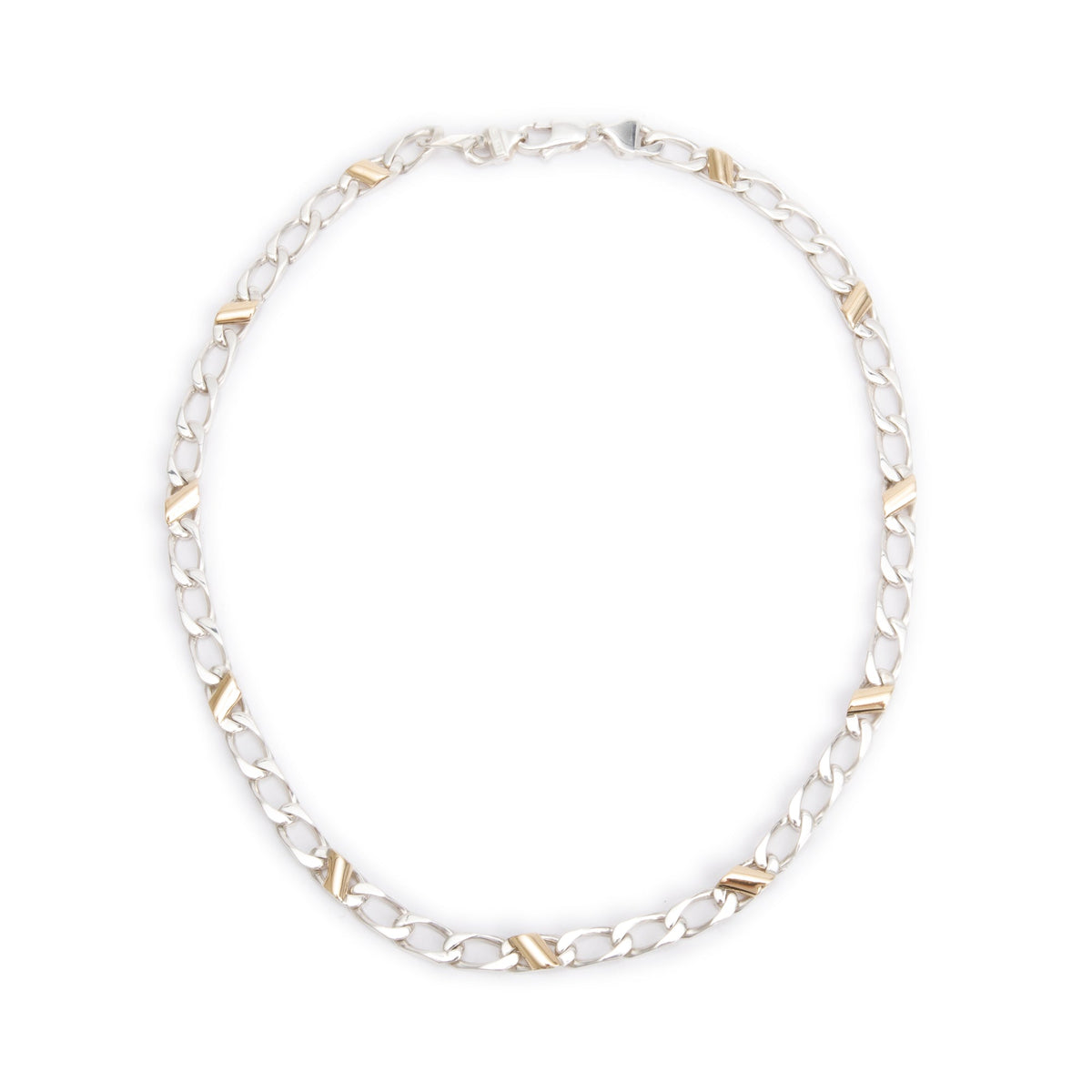 Tiffany & Co. Sterling Silver & 18k Yellow Gold Curb Link Chain Neckla ...