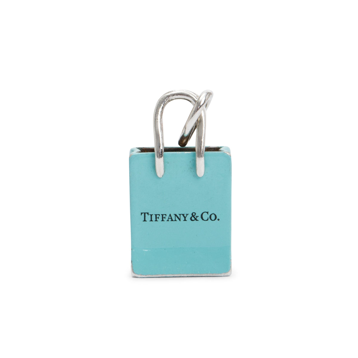 Tiffany & Co. Sterling Silver Blue Enamel Shopping Bag Charm – OLIVER'S