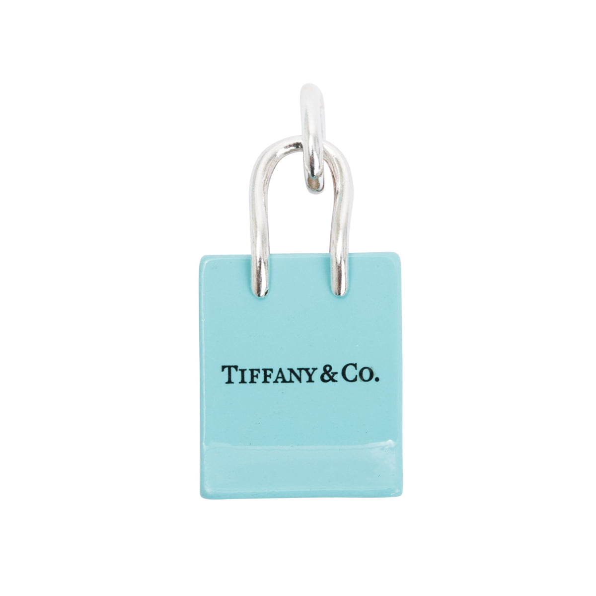 Tiffany & Co. Sterling Silver Blue Enamel Shopping Bag Charm – OLIVER'S