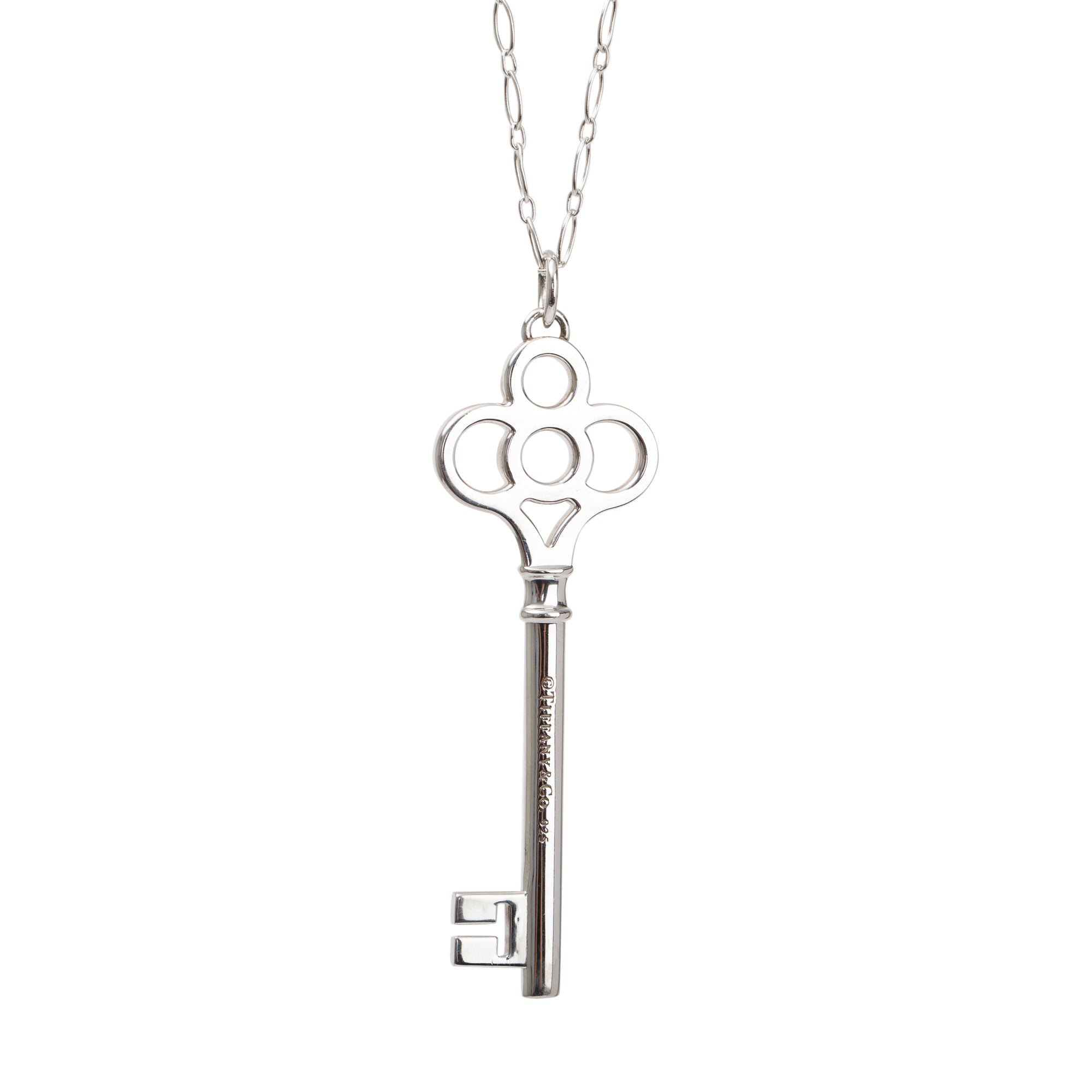 Tiffany & Co. Sterling Silver Large Crown Key Pendant Necklace – OLIVER'S