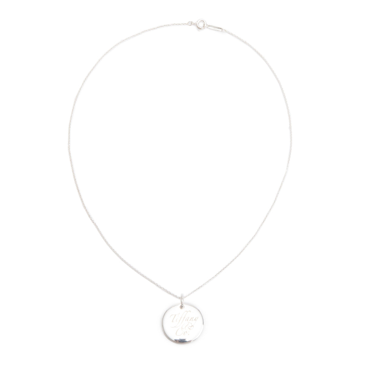 Tiffany & Co. Sterling Silver Notes Medium Round Tag Pendant Necklace ...