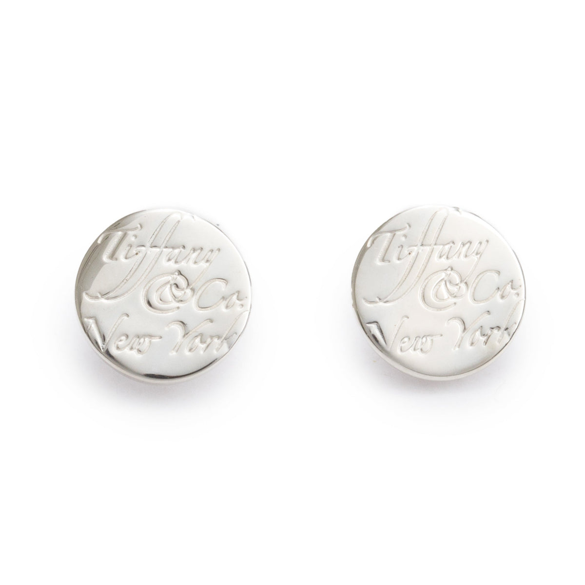 Tiffany & Co. Sterling Silver Notes Round Stud Earrings, 9 MM – OLIVER'S