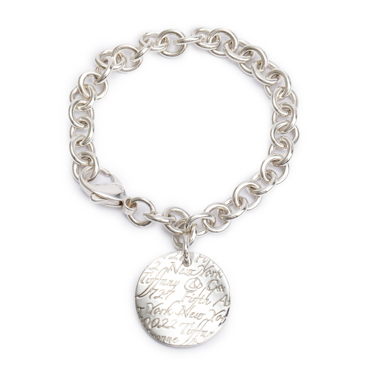 Tiffany & Co. Sterling Silver Notes Round Tag Charm Bracelet – OLIVER'S