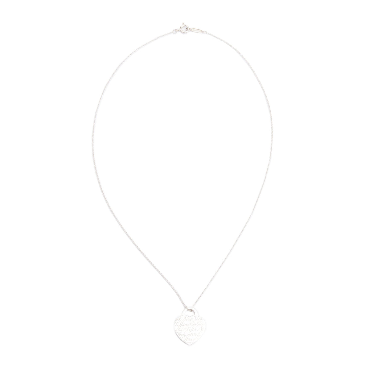 Tiffany & Co. Sterling Silver Notes Small Heart Tag Pendant Necklace ...