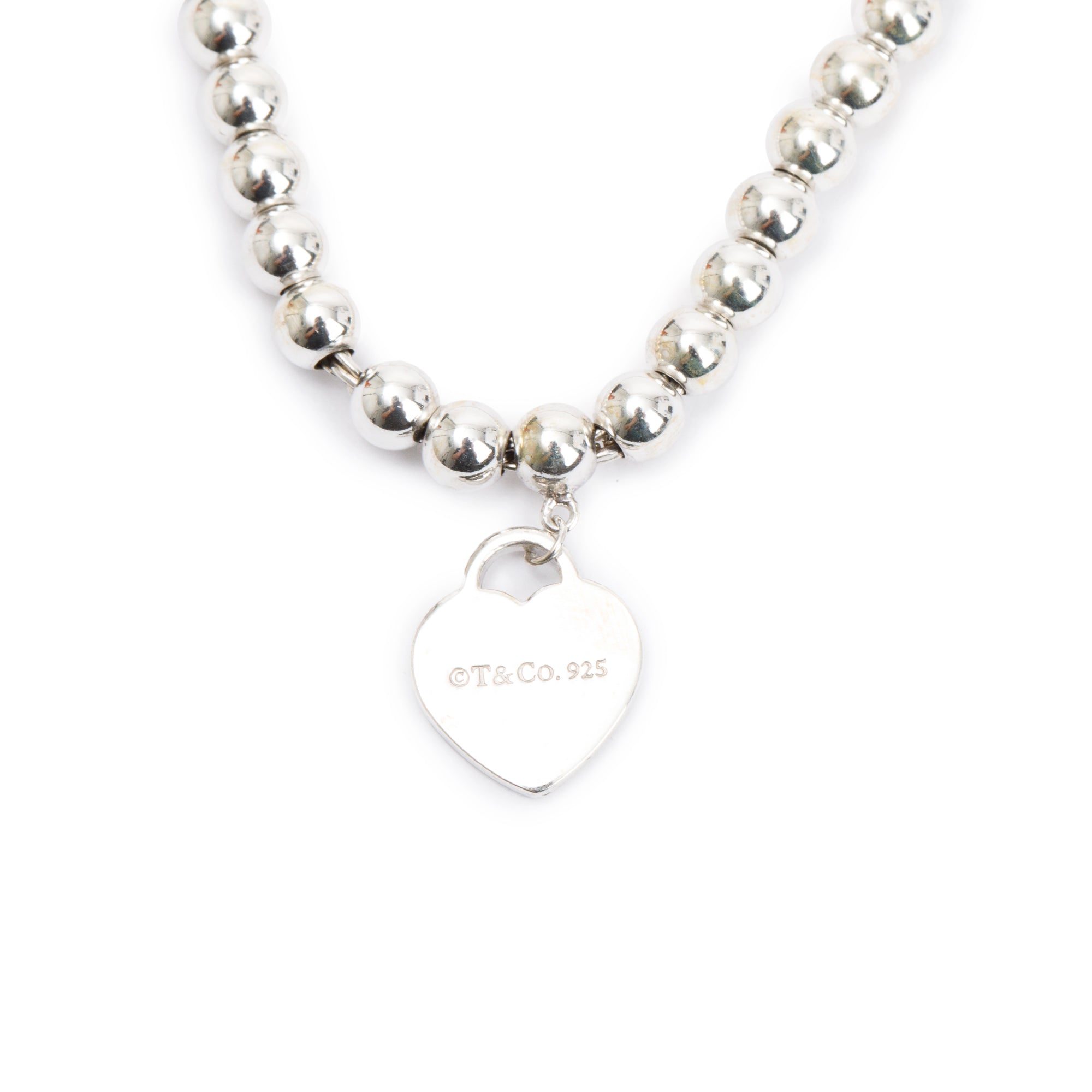 Tiffany & Co. Sterling Silver Return to Tiffany Mini Heart Tag 4MM Bea ...