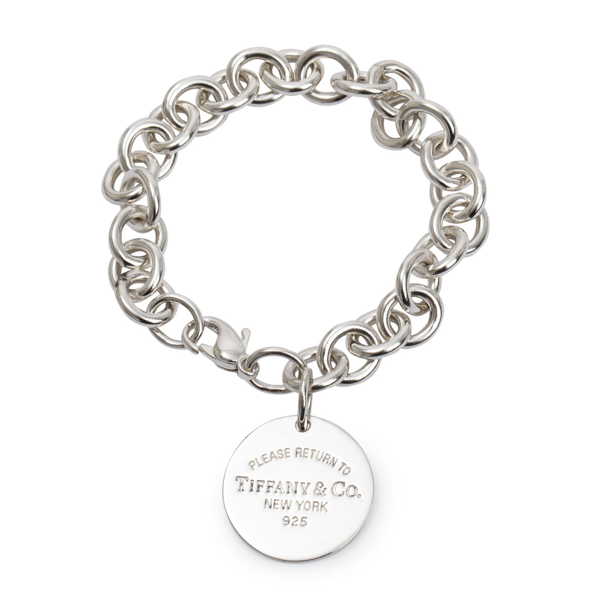 Tiffany & Co. Sterling Silver Return to Tiffany Round Tag Charm Bracel ...