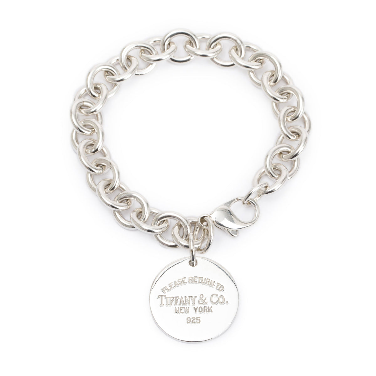 Tiffany & Co. Sterling Silver Return to Tiffany Round Tag Charm Bracel ...