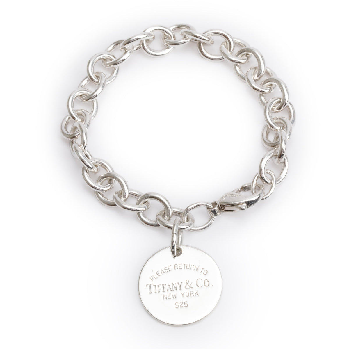 Tiffany & Co. Sterling Silver Return to Tiffany Round Tag Charm Bracel ...