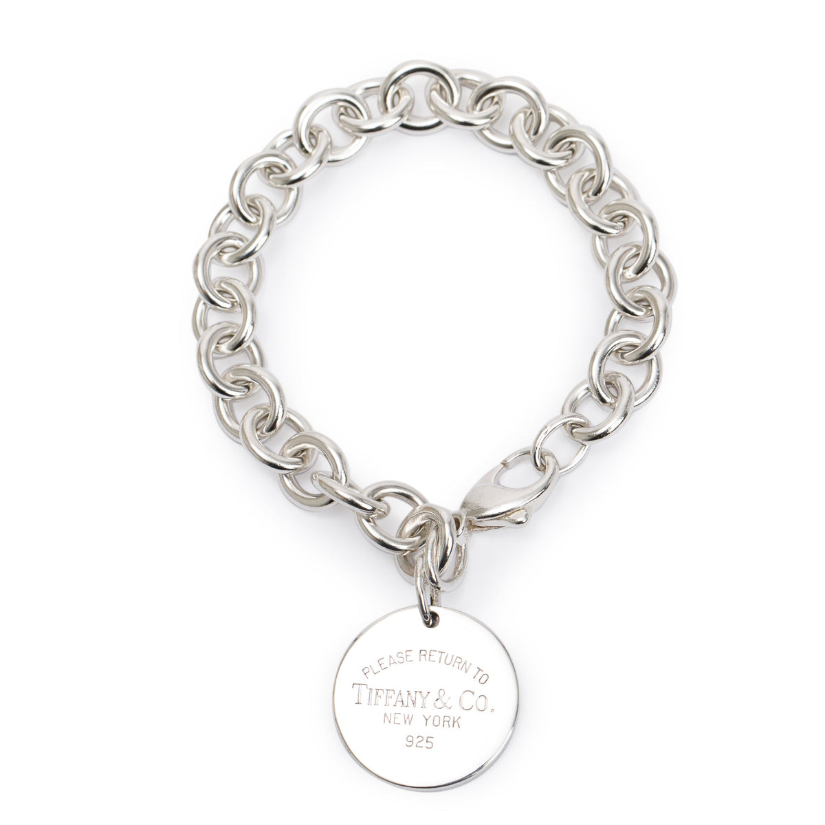Tiffany & Co. Sterling Silver Return to Tiffany Round Tag Charm Bracel ...