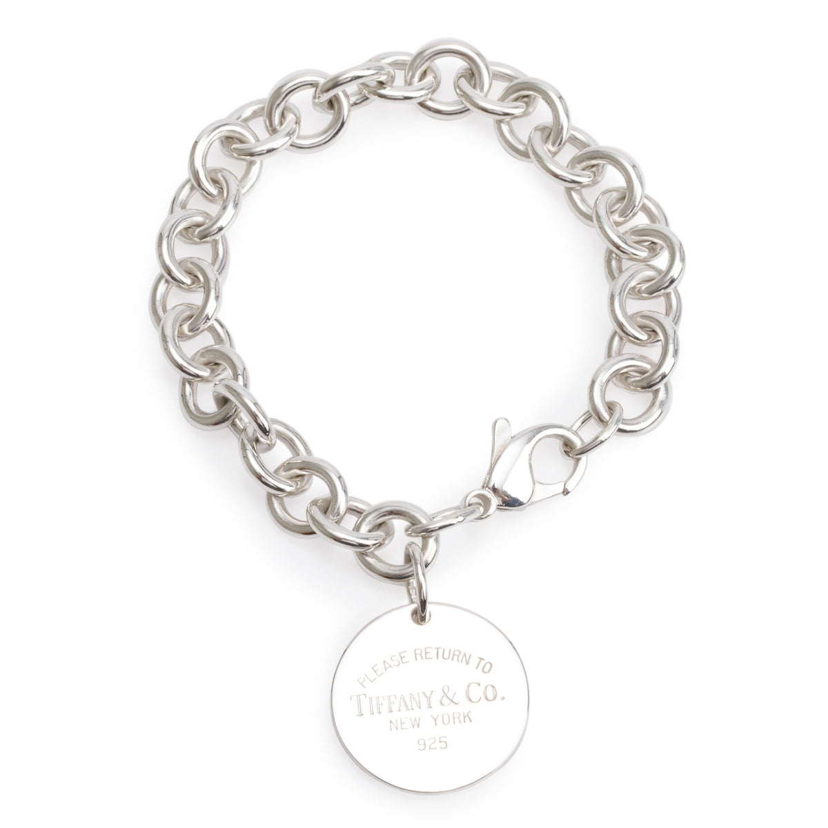 Tiffany & Co. Sterling Silver Return to Tiffany Round Tag Charm Bracel ...