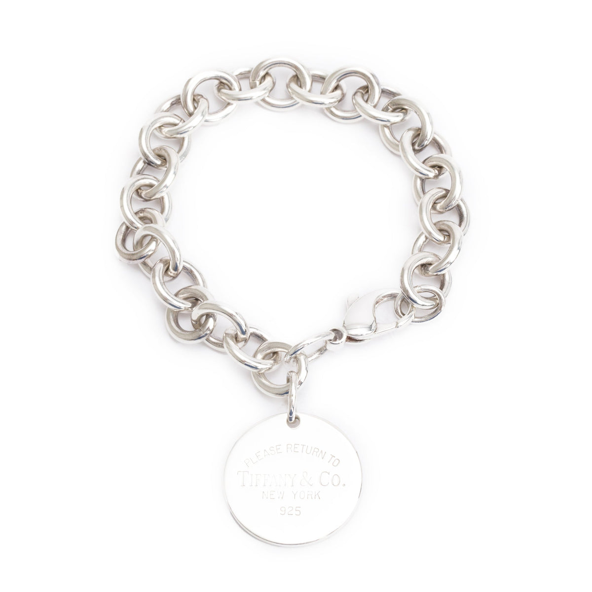 Tiffany & Co. Sterling Silver Return to Tiffany Round Tag Charm Bracel ...