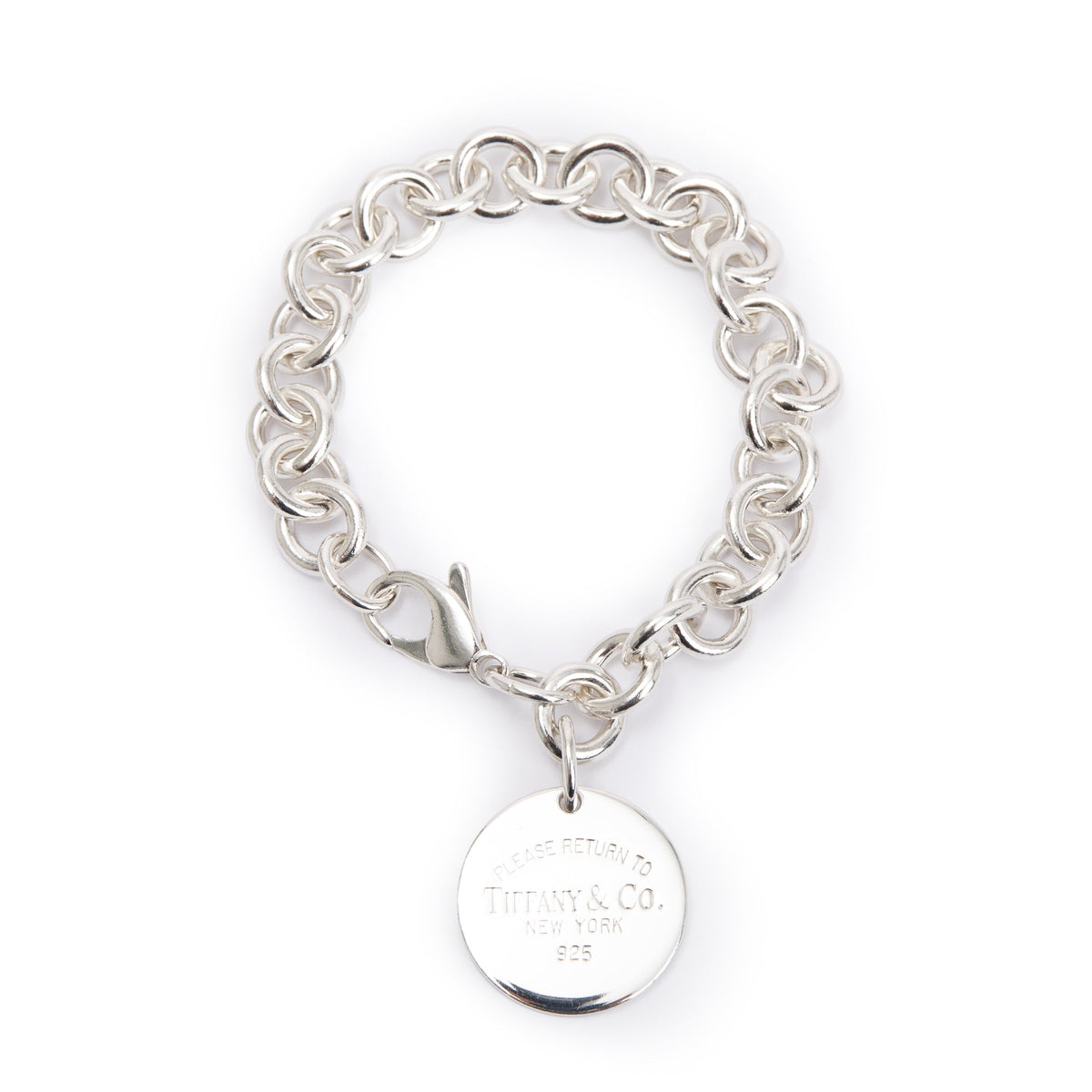 Tiffany & Co. Sterling Silver Return to Tiffany Round Tag Charm Bracel ...