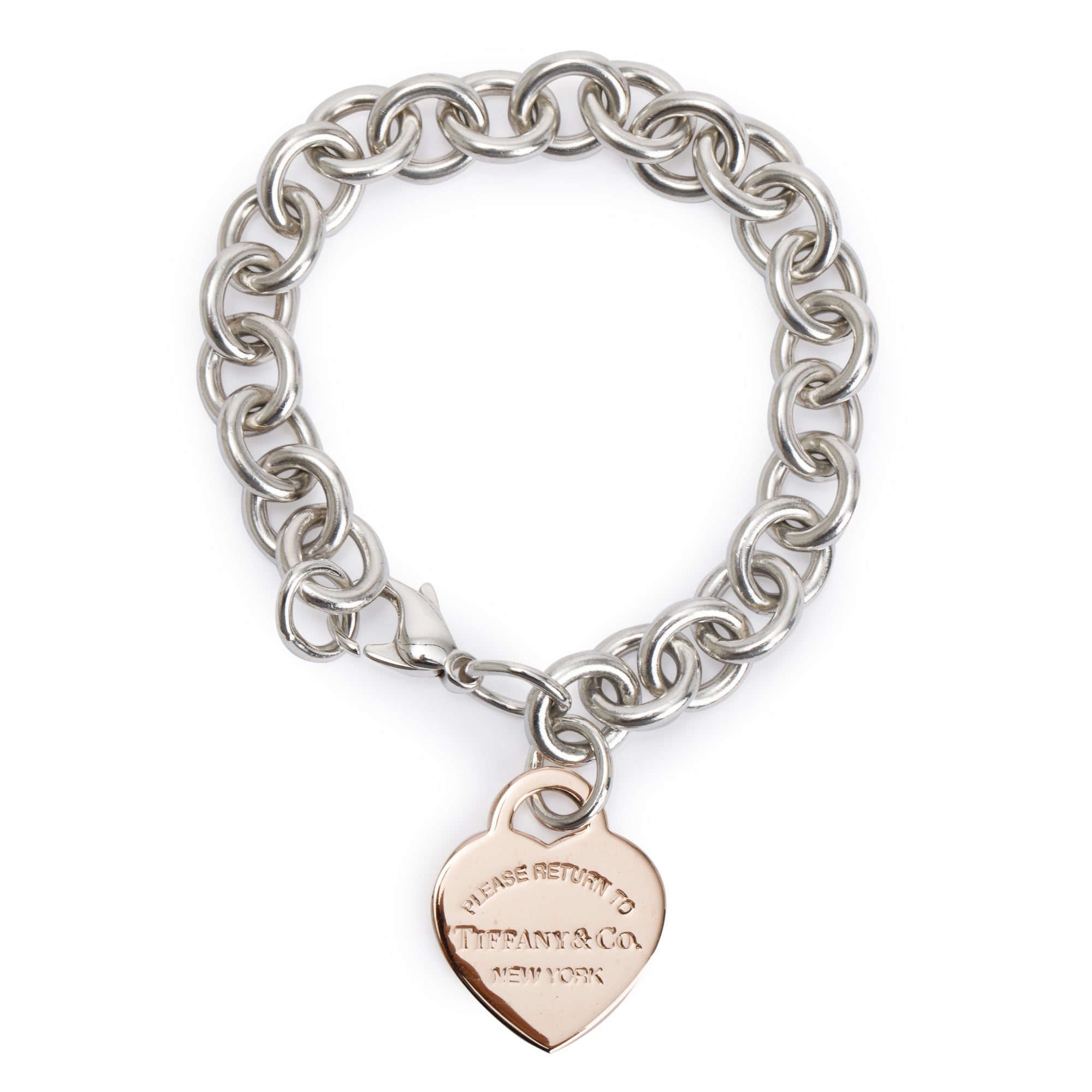 Tiffany & Co. Sterling Silver & Rubedo Metal Return to Tiffany Heart T ...