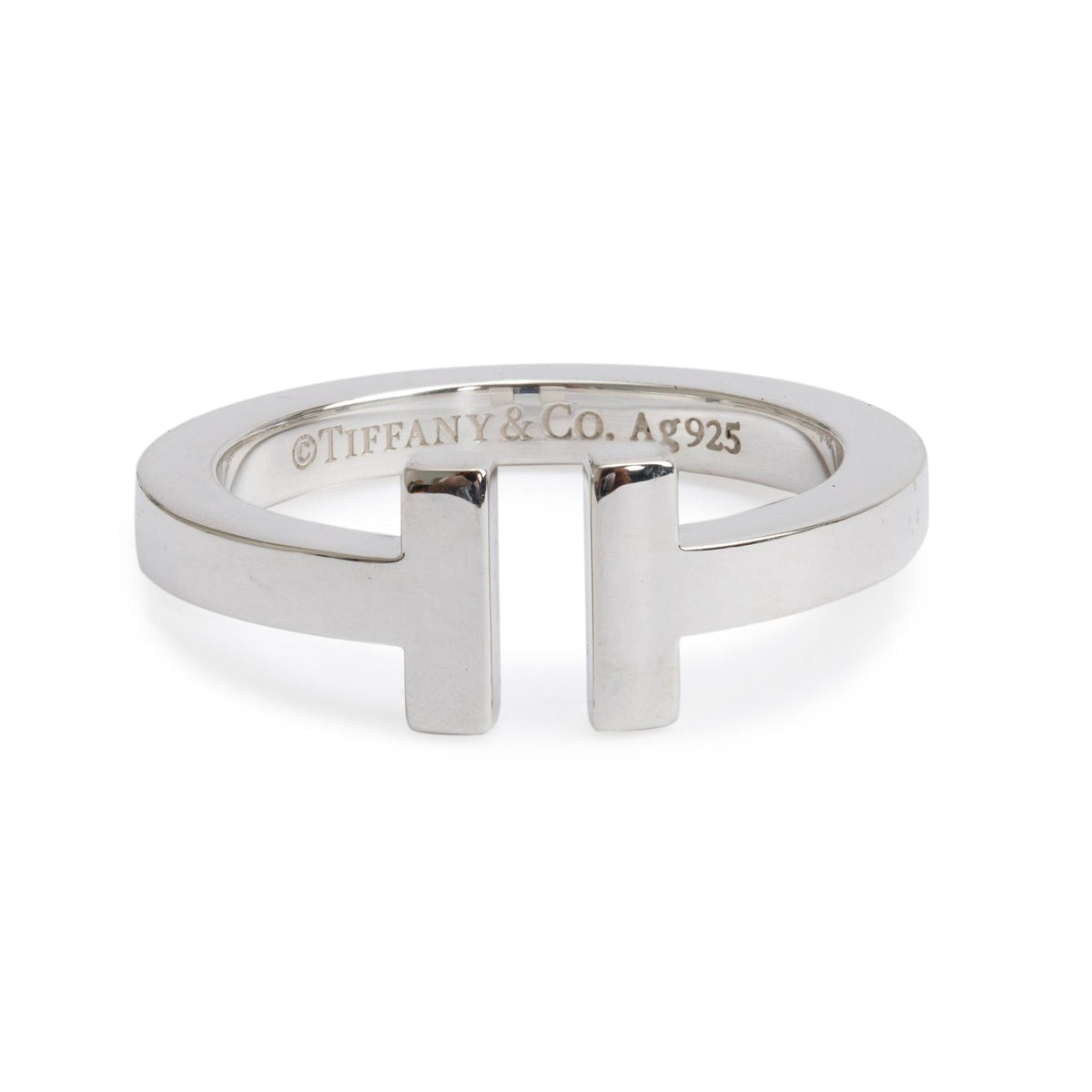 Tiffany & Co. Sterling Silver T Square Ring, Size 7.5 – OLIVER'S
