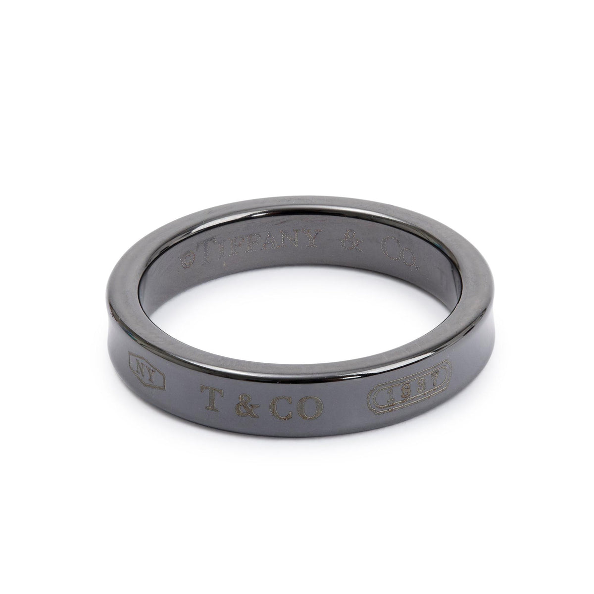Tiffany & Co. Titanium 1837 Narrow Ring, Size 8 – OLIVER'S