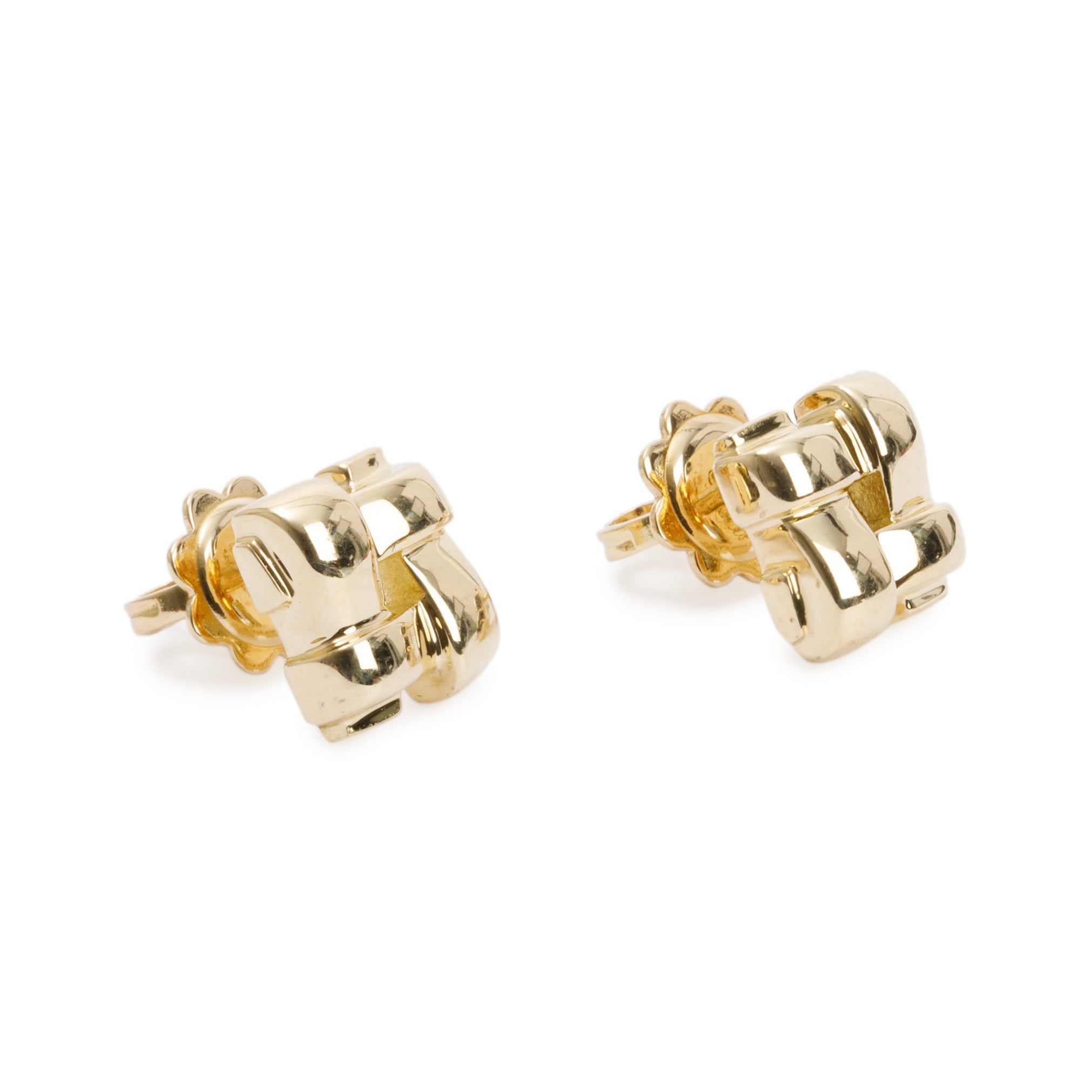 Tiffany & Co. Vintage 18k Yellow Gold Vannerie Basket Stud Earrings w ...