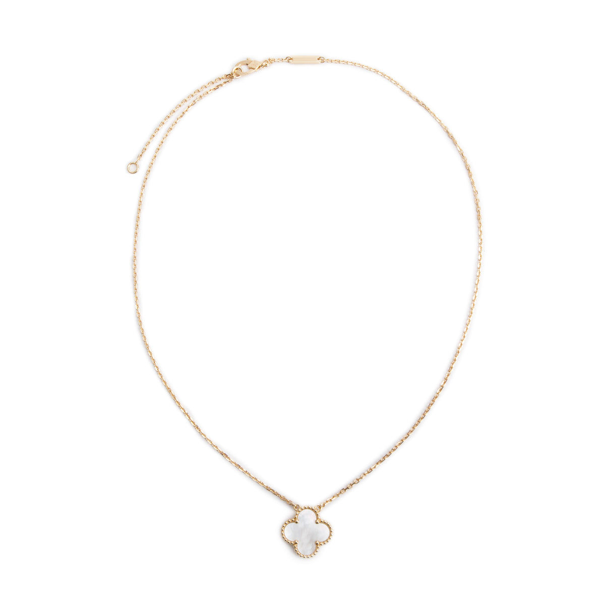 Van Cleef & Arpels 18k Yellow Gold Vintage Alhambra Mother of Pearl Pe ...