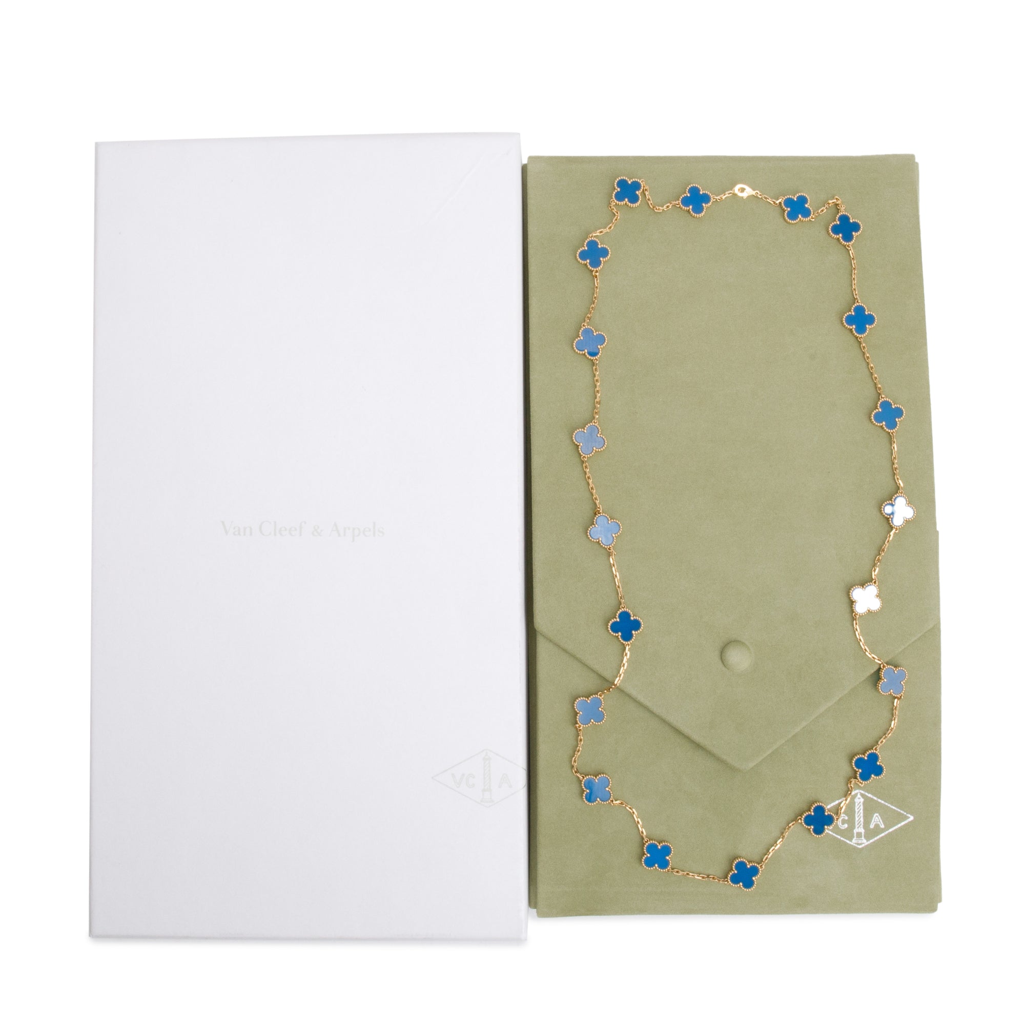 Van Cleef & Arpels 2022 18k Yellow Gold Vintage Alhambra 20 Motif Agat ...