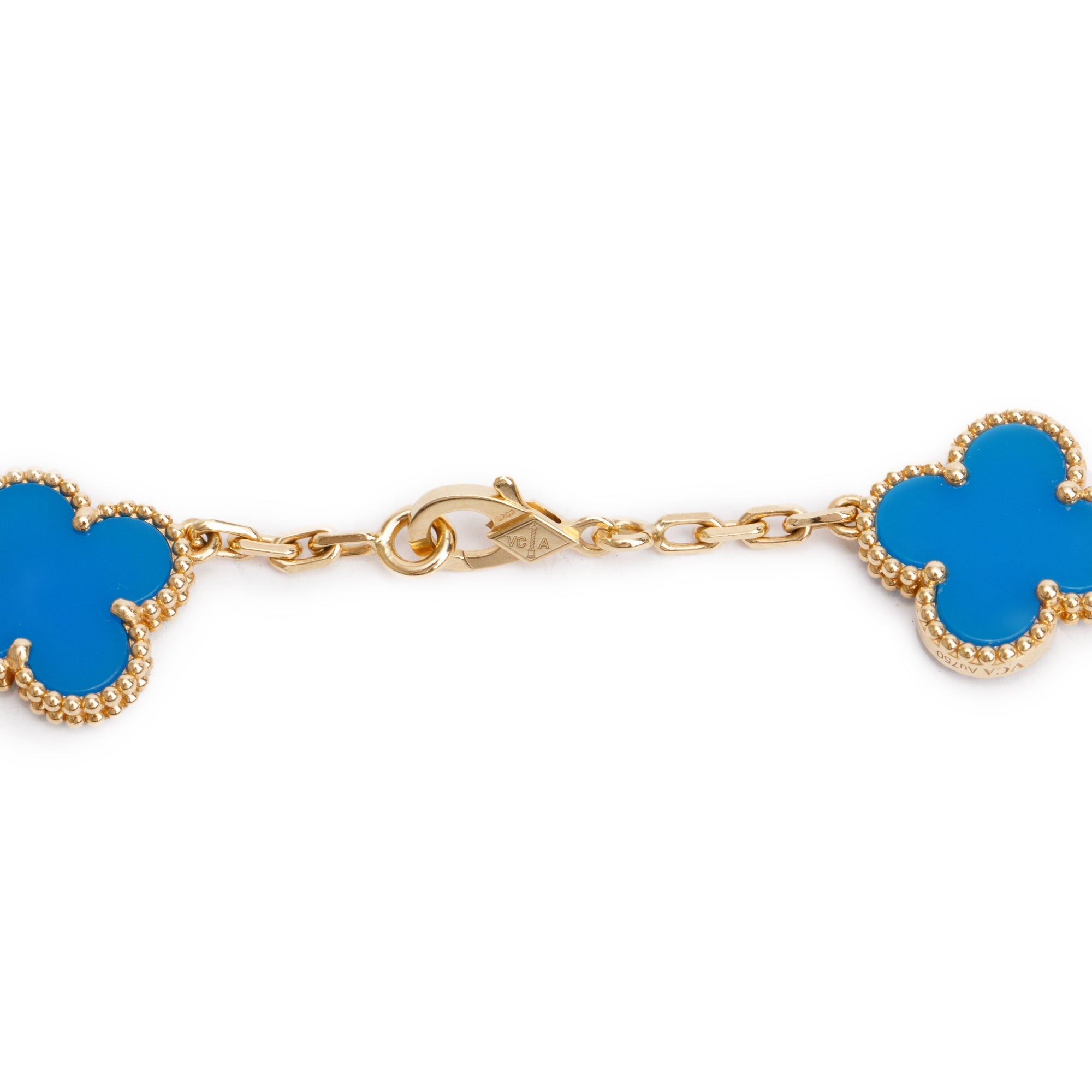 Van Cleef & Arpels 2022 18k Yellow Gold Vintage Alhambra 20 Motif Agat ...