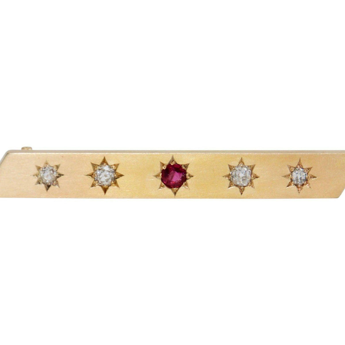 Antique Diamond and Ruby Bar Brooch – OLIVER'S