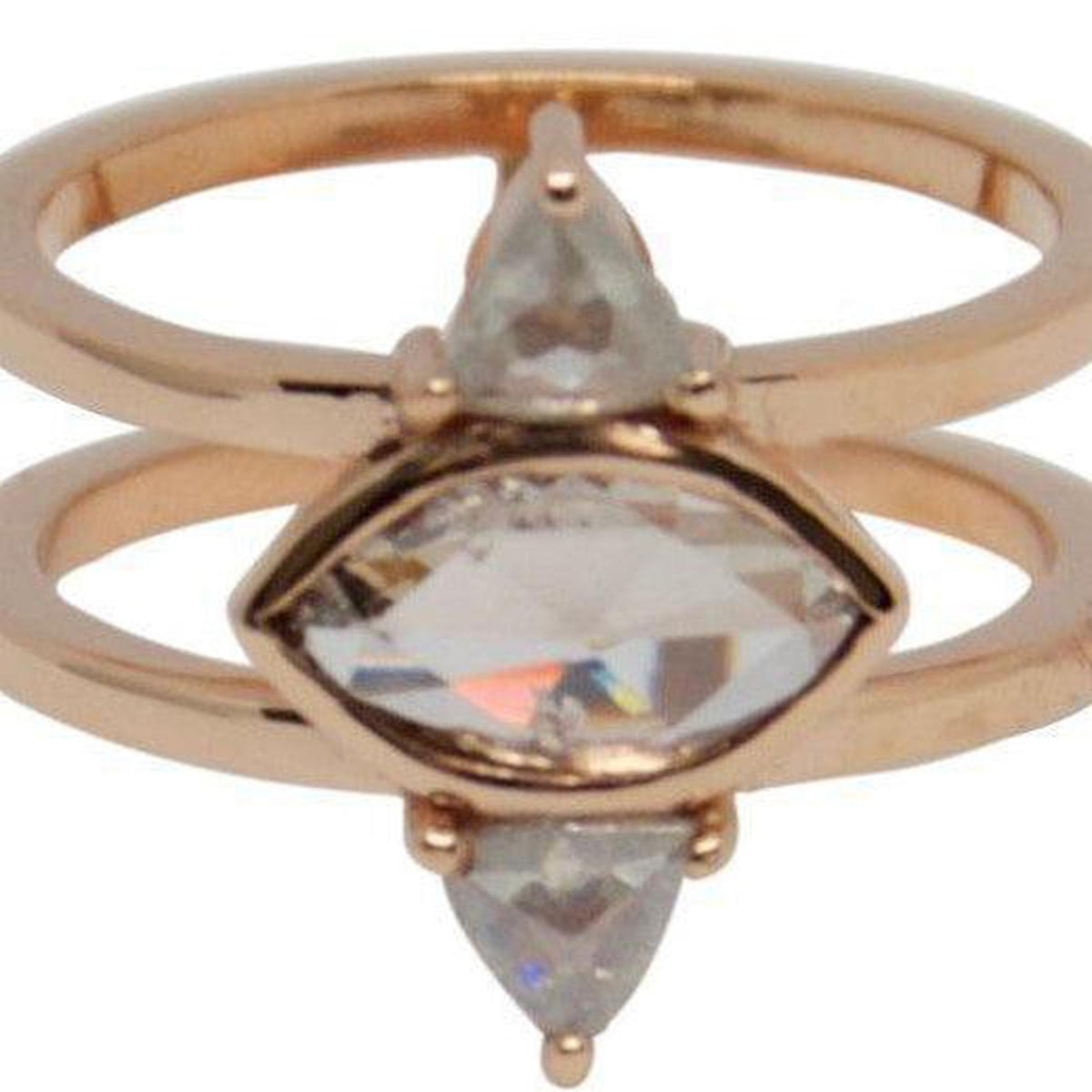 Antique Rose Gold Marquise & Trilliant Cut Diamond Ring – OLIVER'S