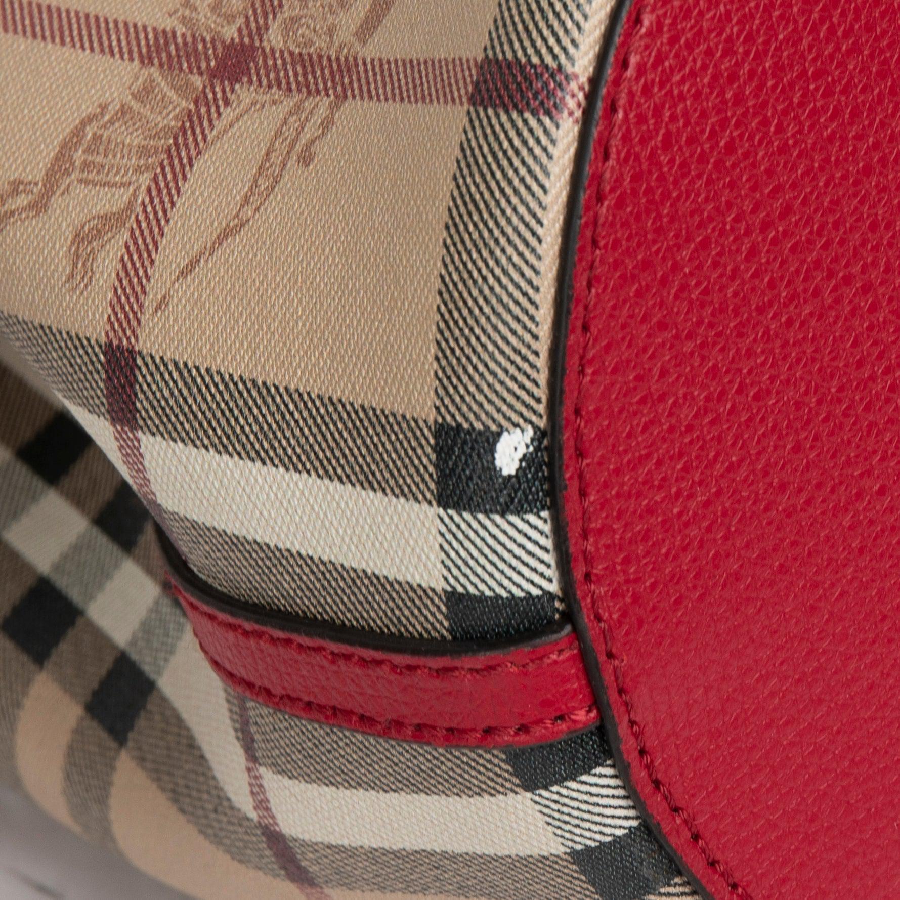 Burberry Leather-Trimmed Haymarket Check Bucket Bag – OLIVER'S