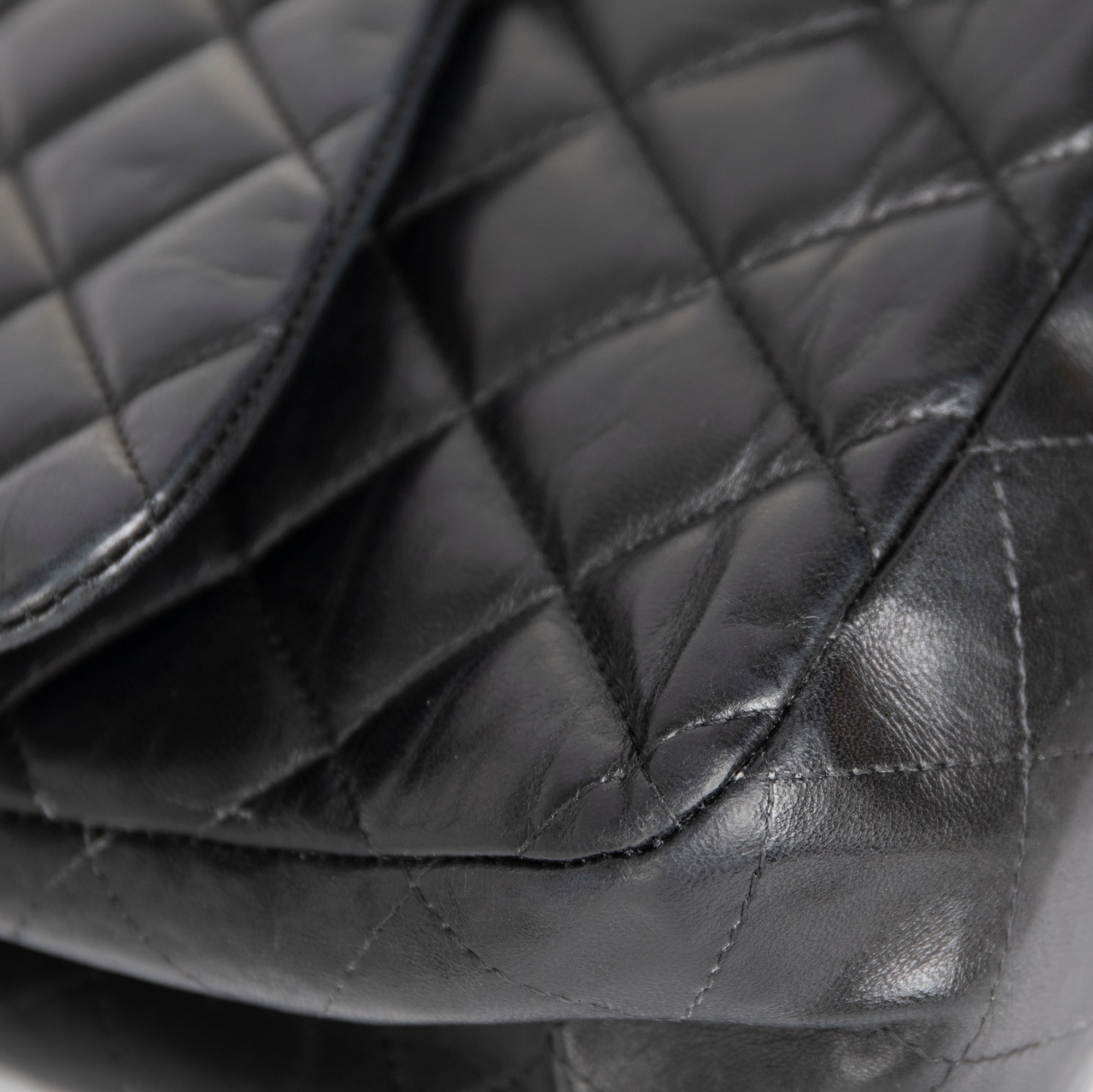 Chanel Black Lambskin Bijoux Chain Jumbo Single Flap Bag w/ Authentici ...