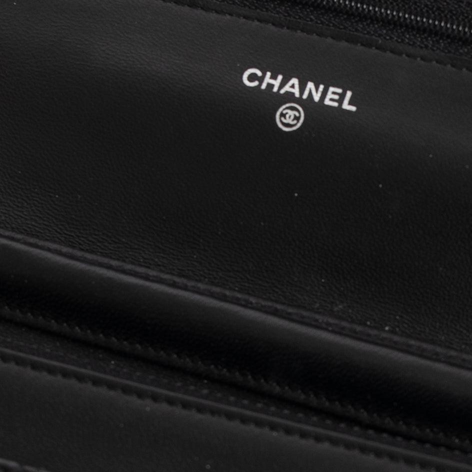 Chanel Black Lambskin Classic Wallet on Chain w/ Box & Certificate ...