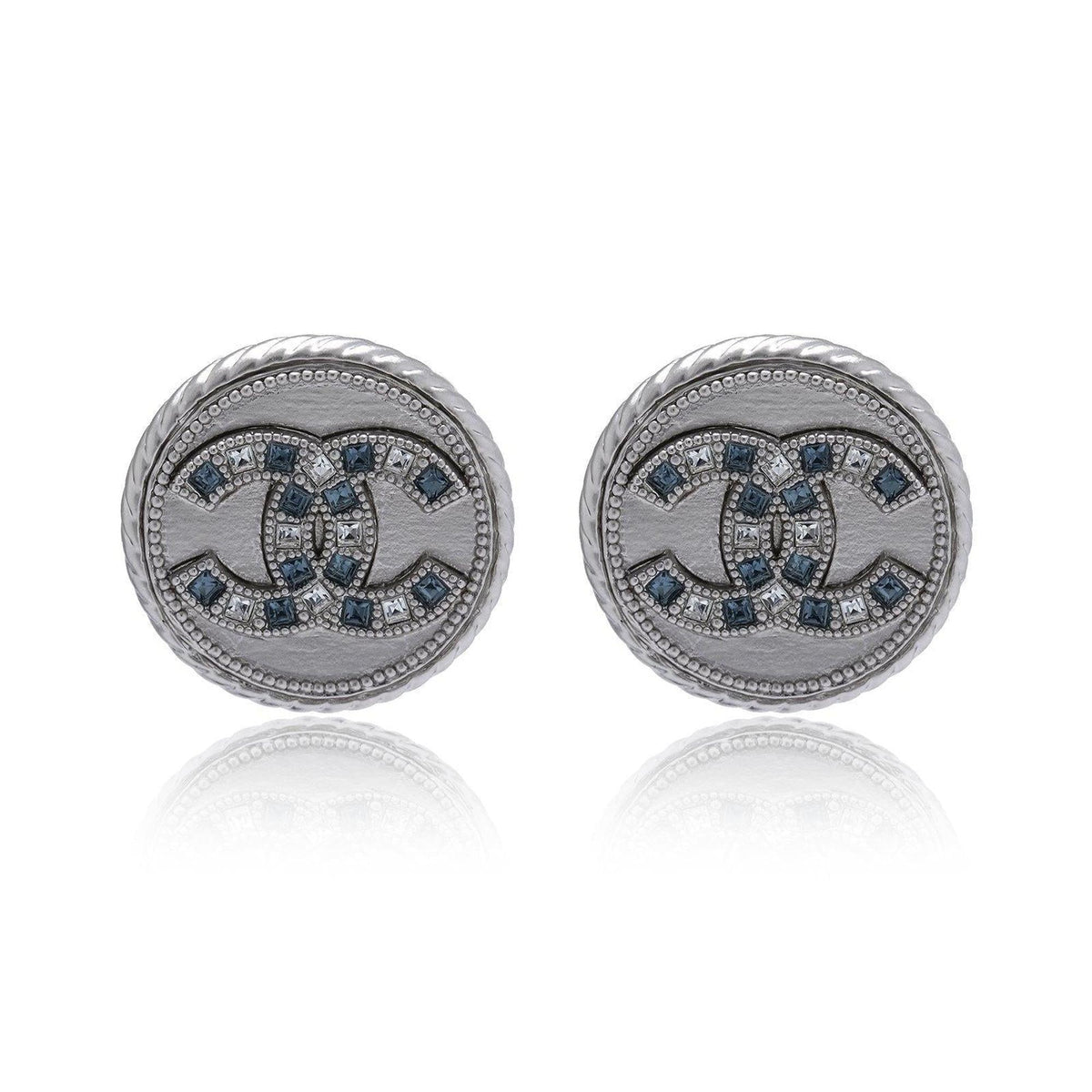 Chanel Crystal CC Logo Round Earrings – OLIVER'S