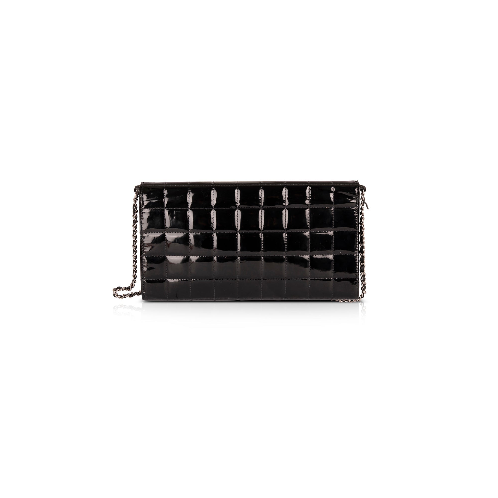 Chanel Patent Leather Chocolate Bar Chain Clutch – OLIVER'S