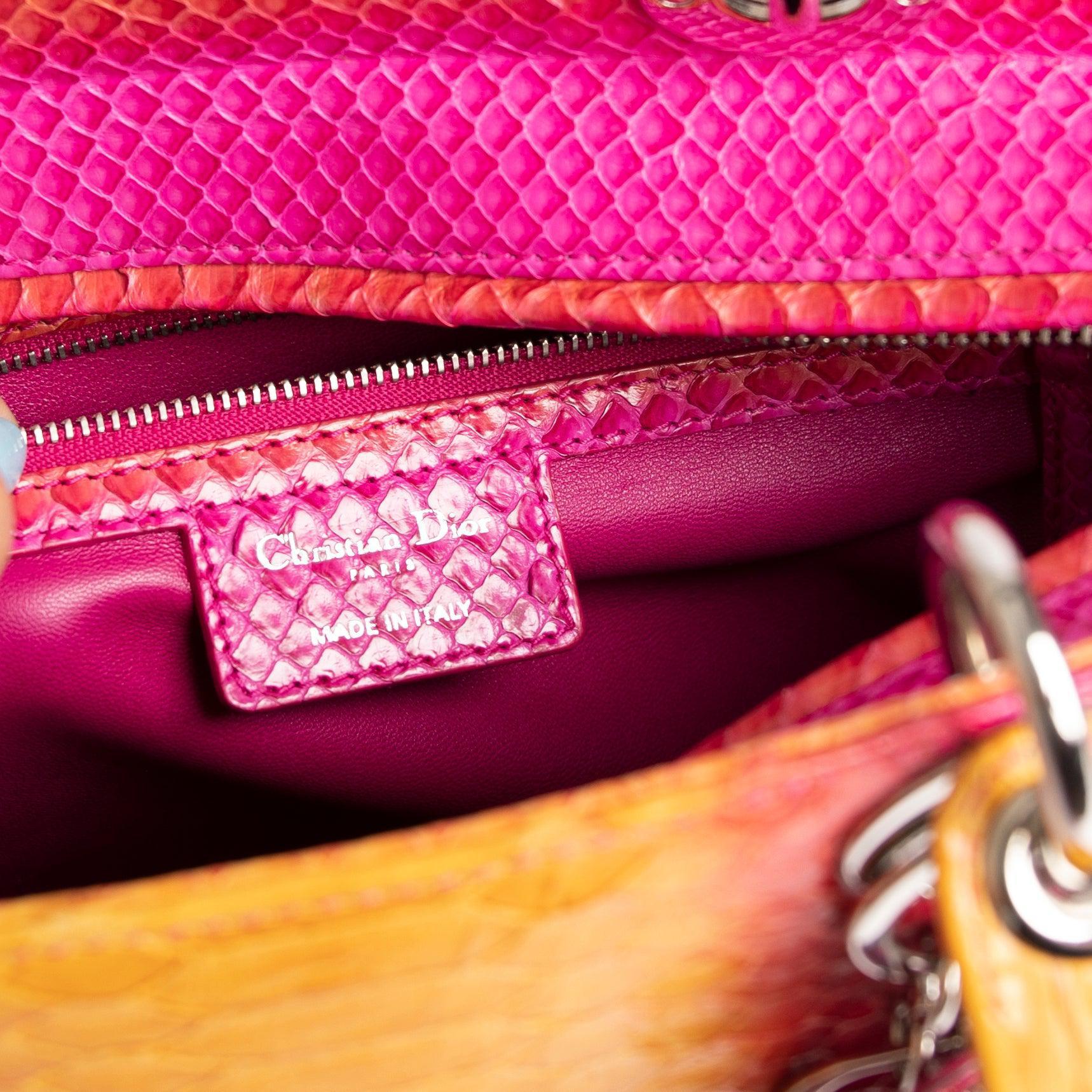 Christian Dior Large Ombre Python Lady Dior Bag – OLIVER'S