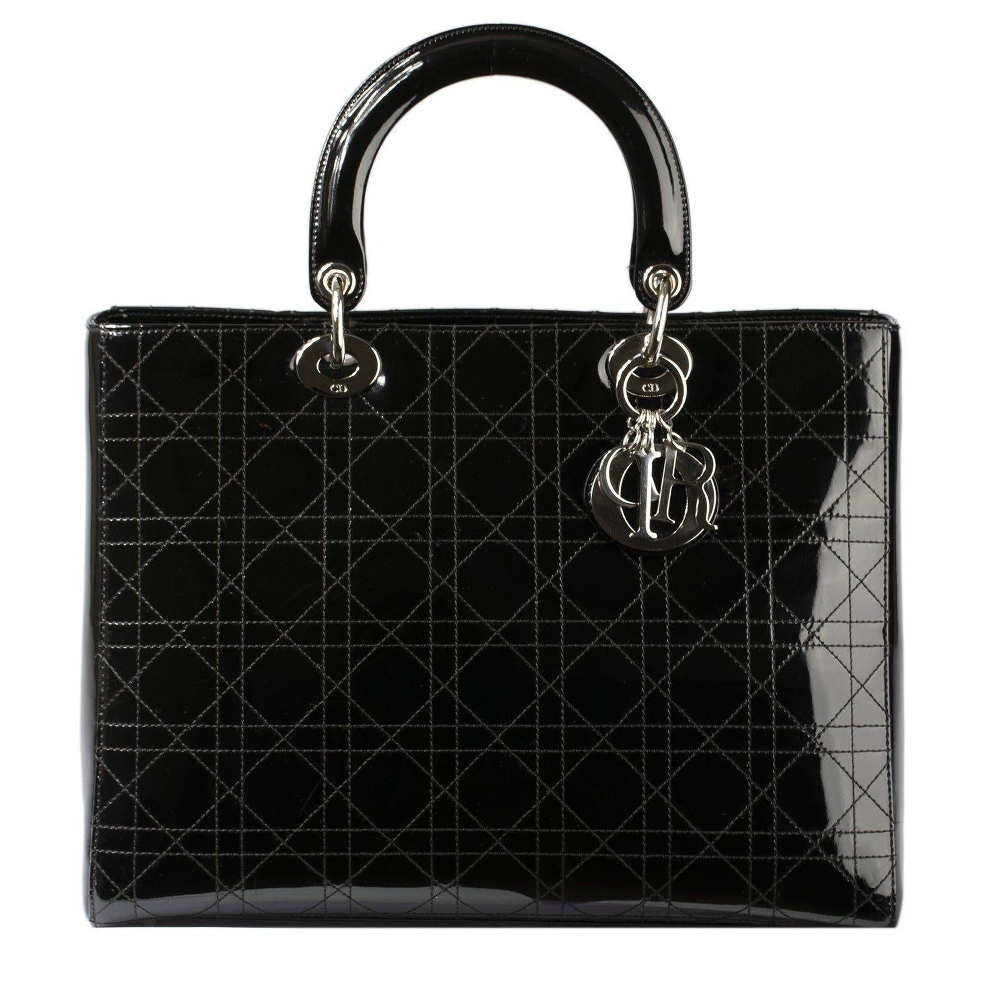 Christian Dior Patent Large Lady Dior Bag – Oliver Jewellery