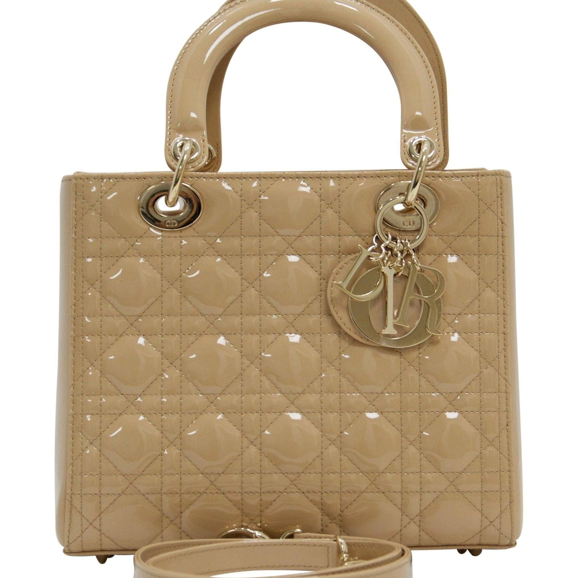 Christian Dior Patent Leather Medium Lady Dior Bag – Oliver Jewellery