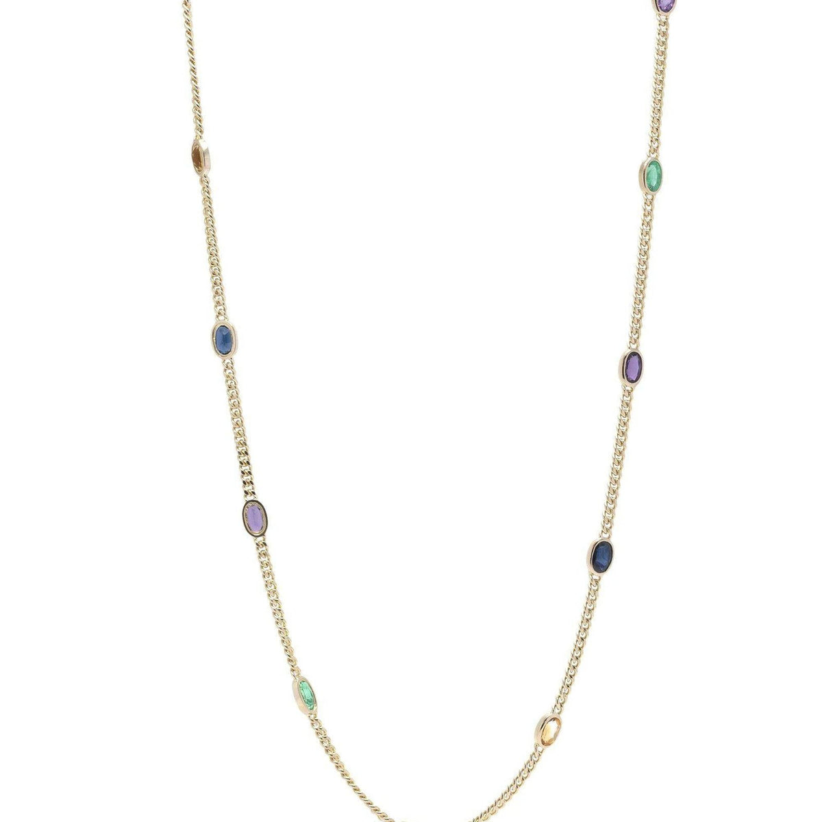 Coloured Stone Link Necklace – OLIVER'S
