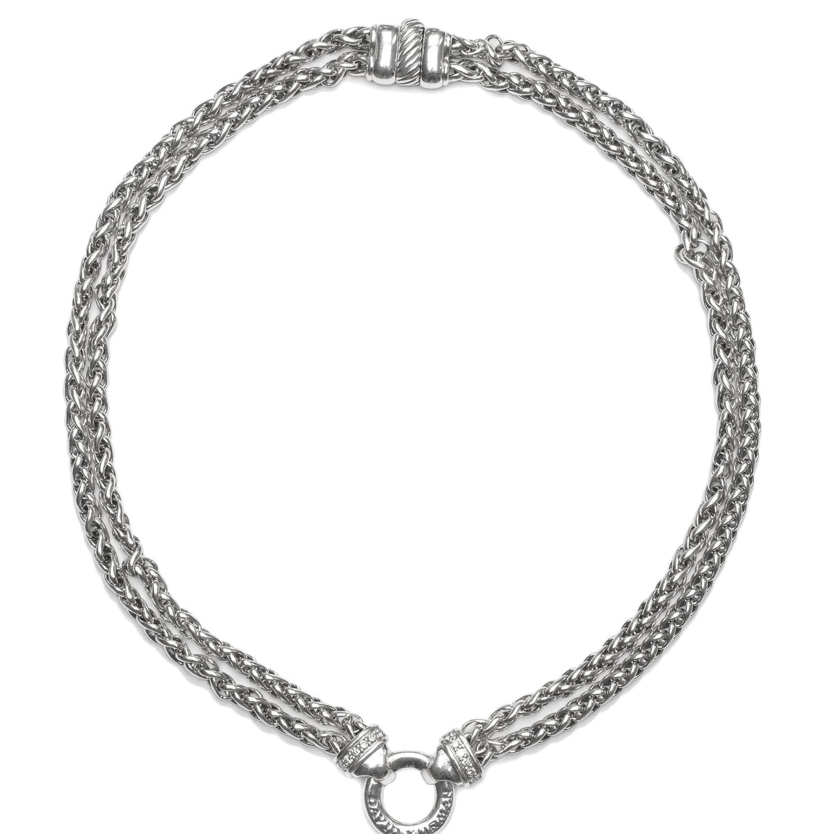 David Yurman Diamond Double Wheat Chain Necklace – OLIVER'S