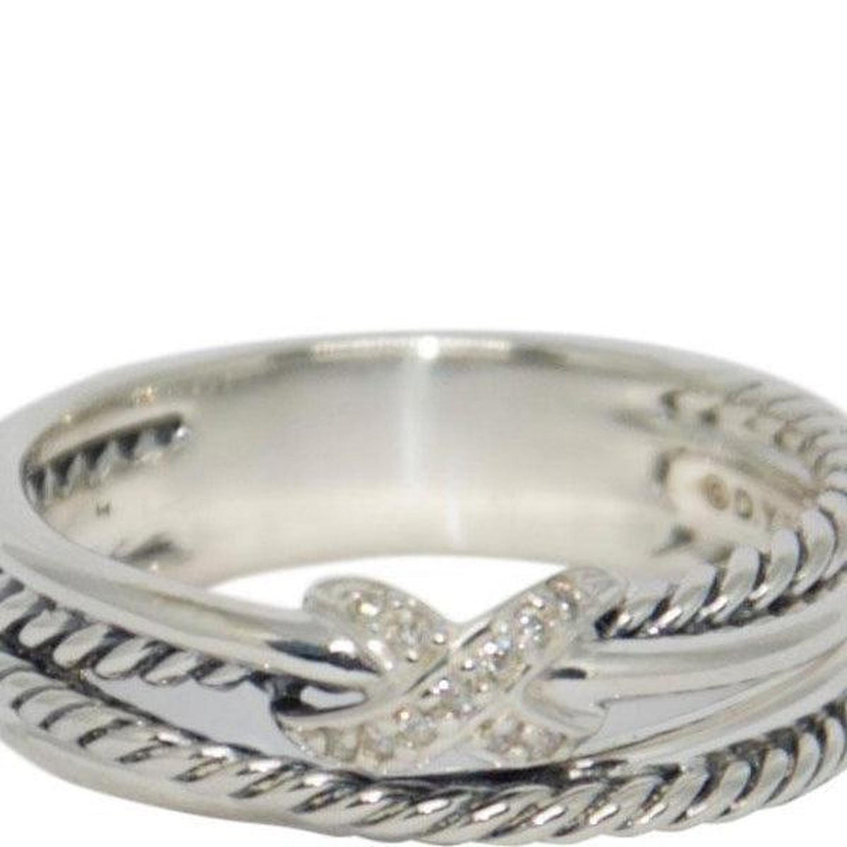 David Yurman Diamond 'X' Crossover Ring – OLIVER'S