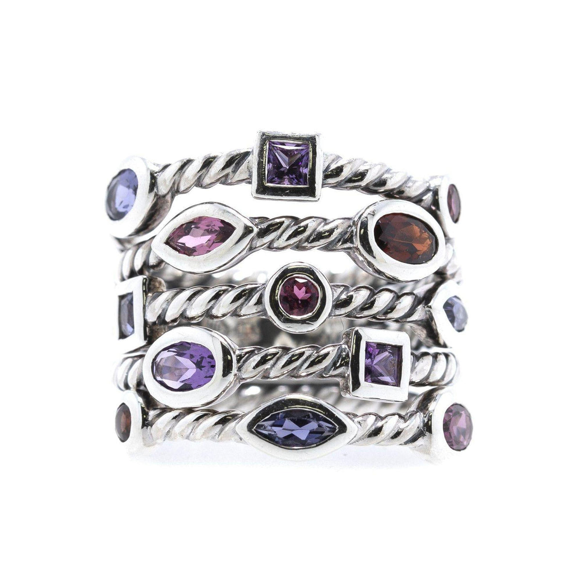David Yurman Multistone Five Row Confetti Ring – OLIVER'S