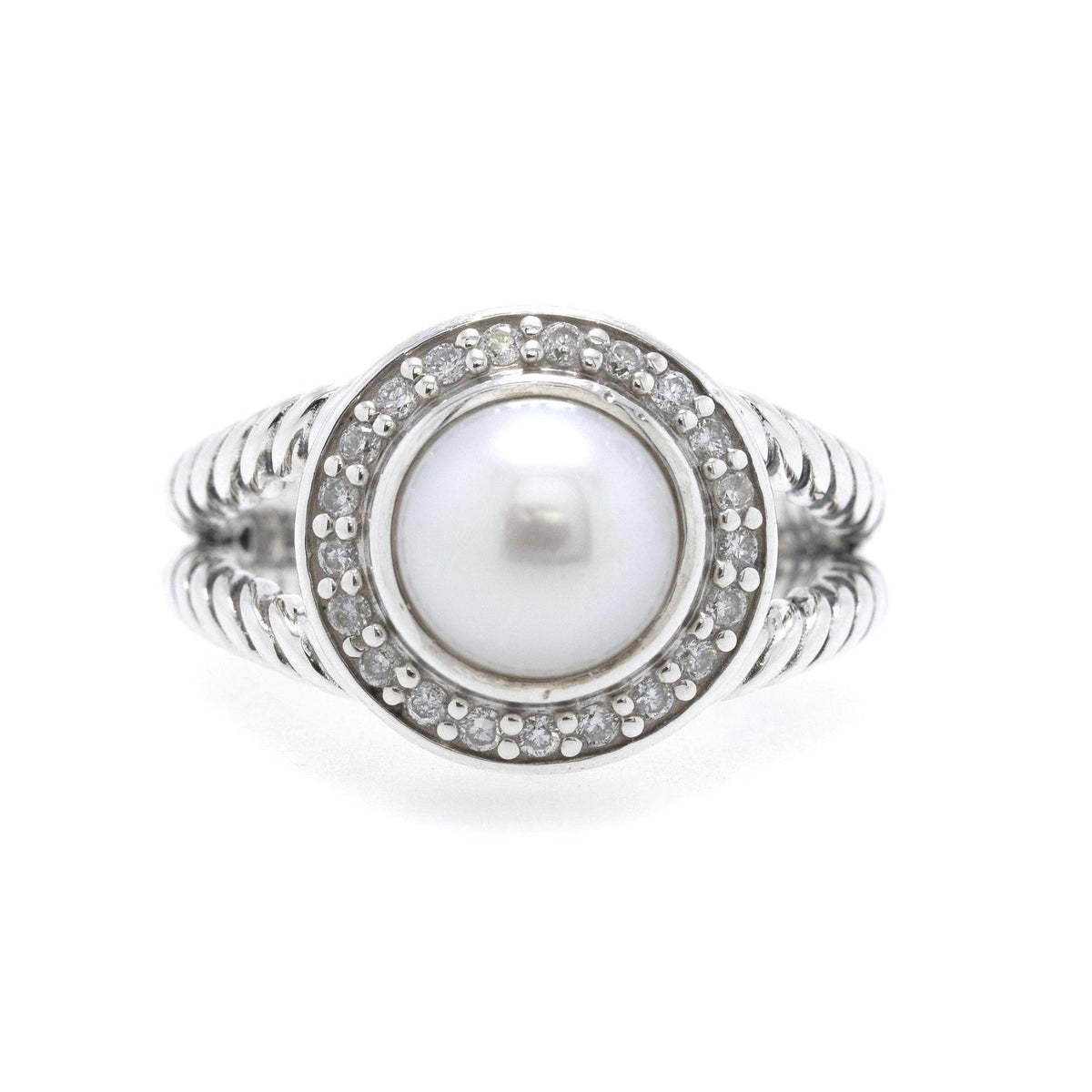 David Yurman Pearl Ring with Diamonds – OLIVER'S