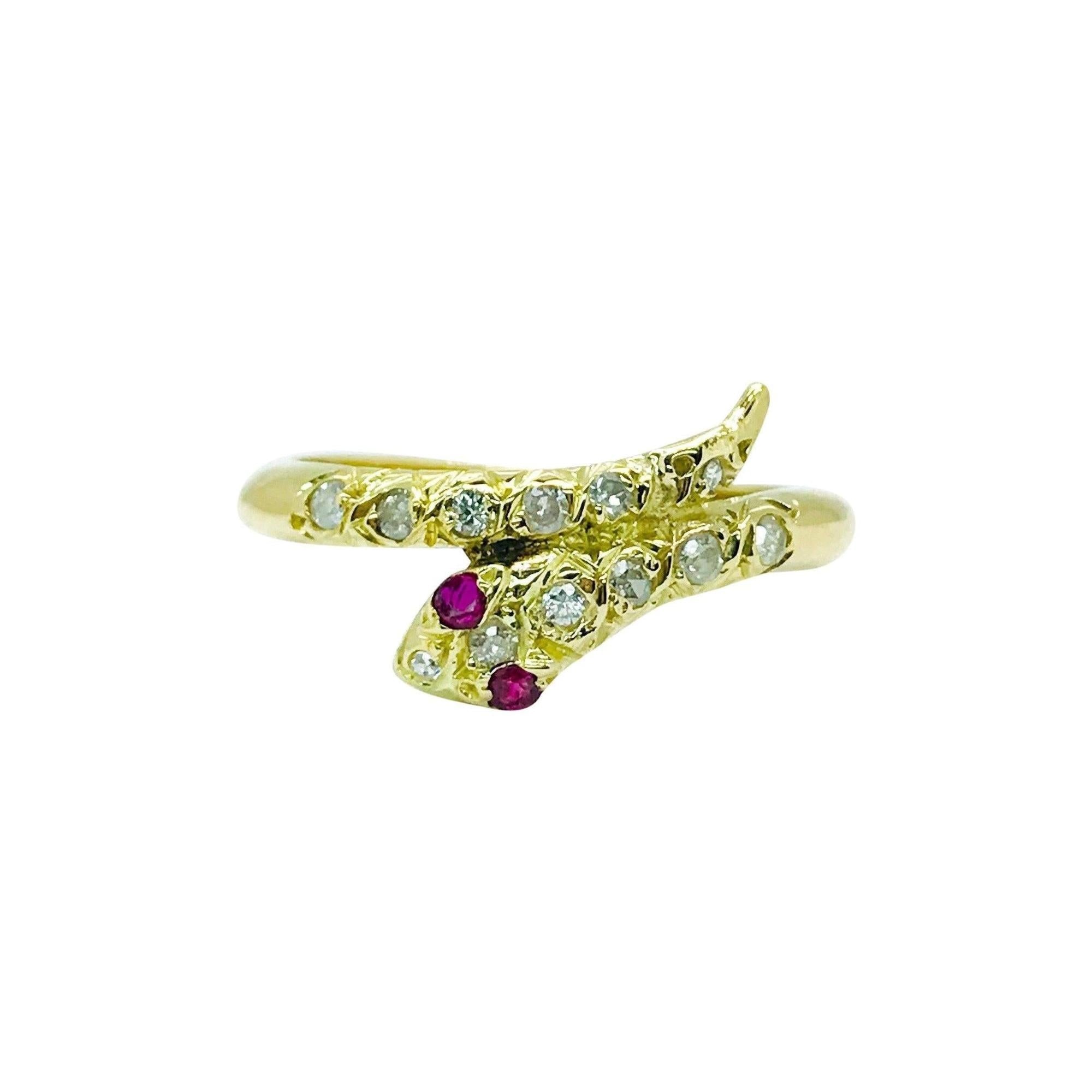 Diamond and Ruby Snake Ring – OLIVER'S