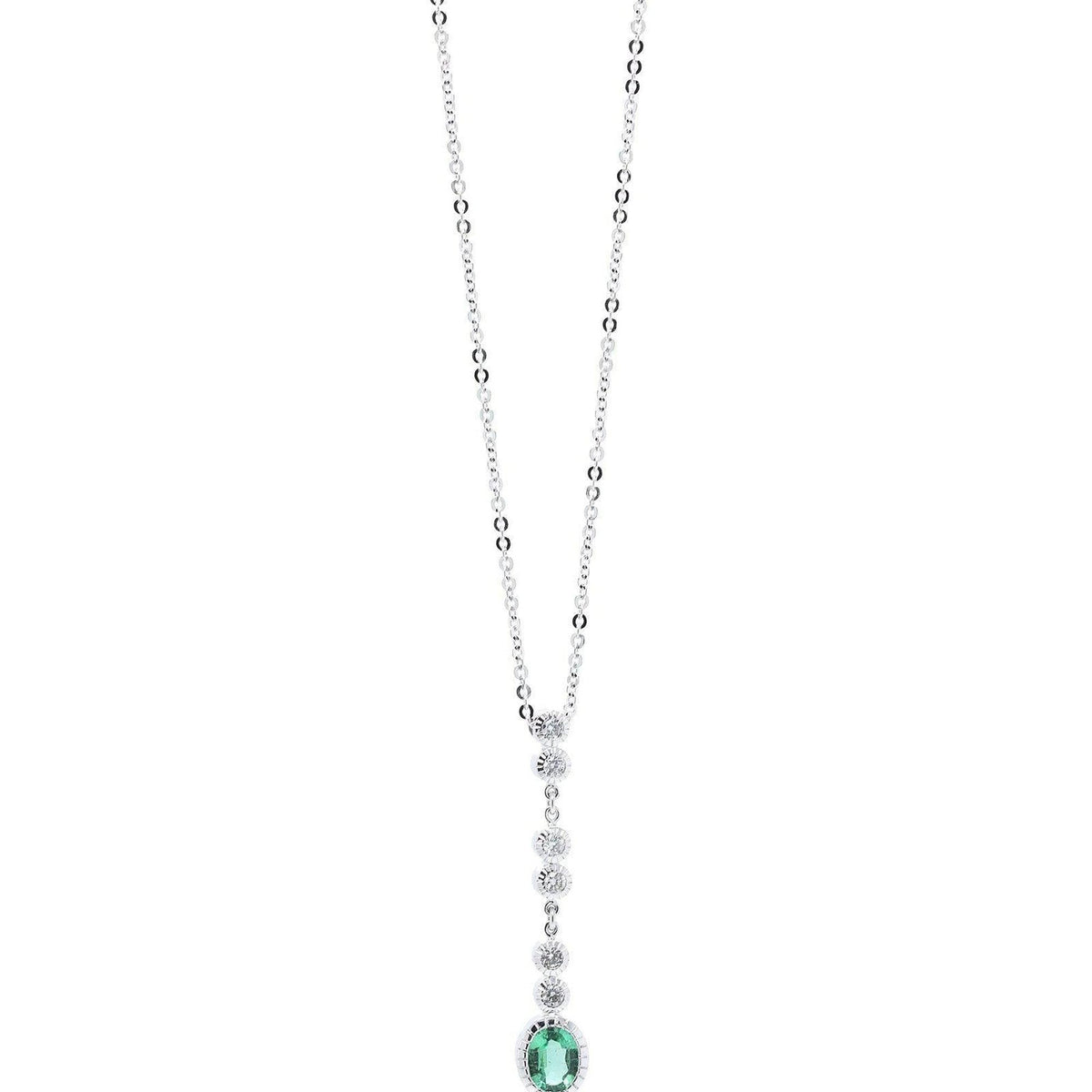 Emerald and Diamond Drop Pendant Necklace – OLIVER'S