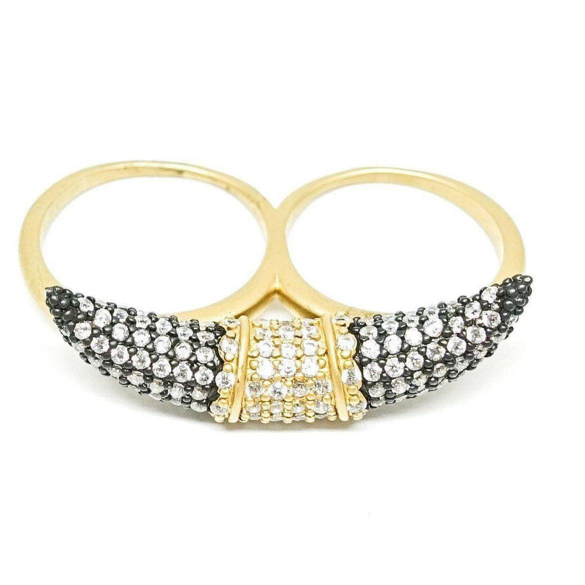 Freida Rothman Crystal Horn Double Ring in 14kt Gold – OLIVER'S
