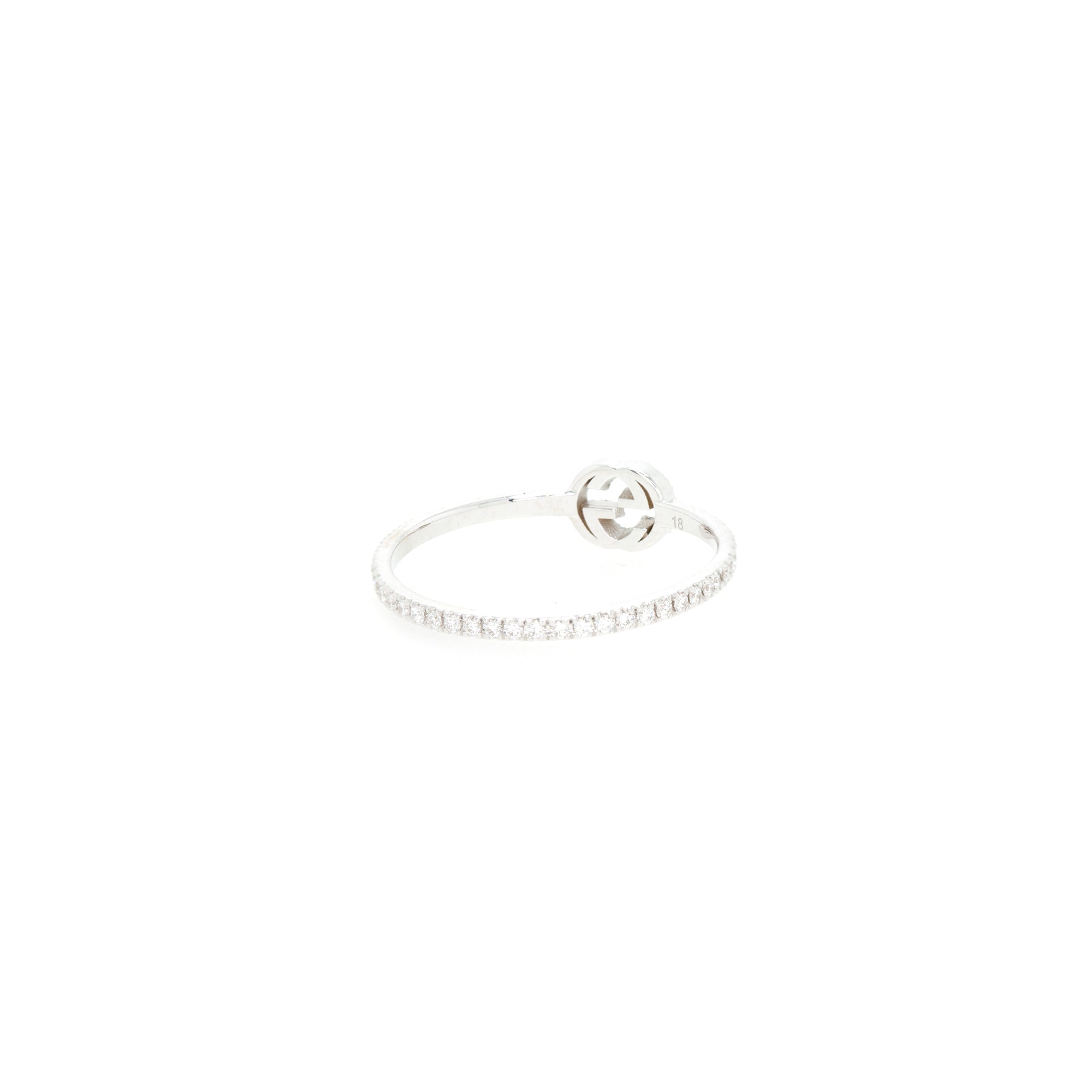 Gucci 18k White Gold Interlocking G Diamond Ring – OLIVER'S