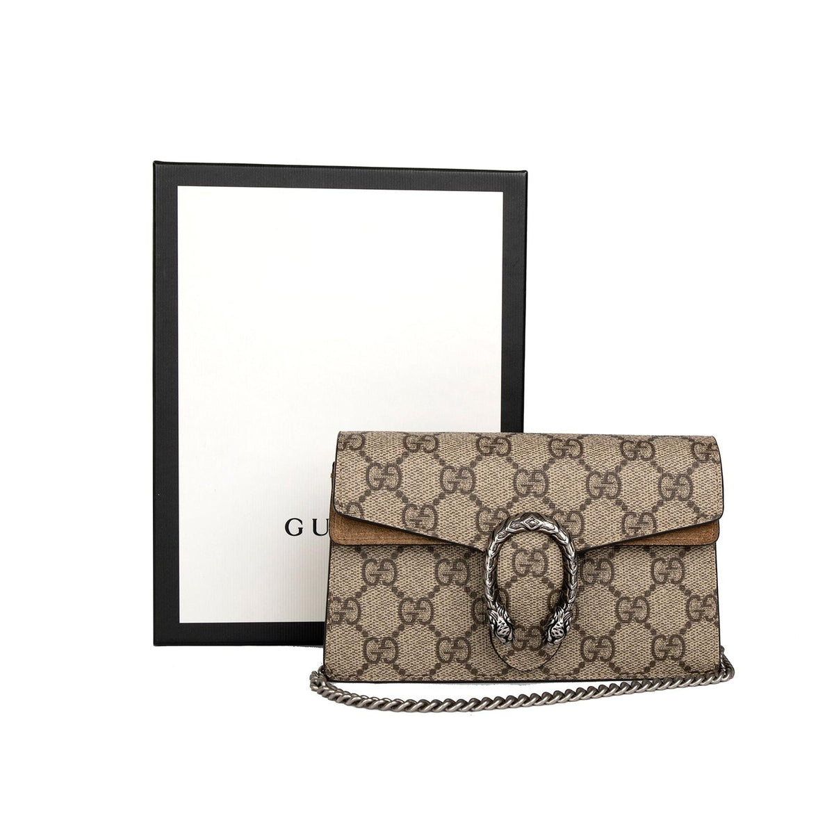 Gucci 2021 Dionysus GG Supreme Super Mini Bag w/ Box & Receipt – OLIVER'S